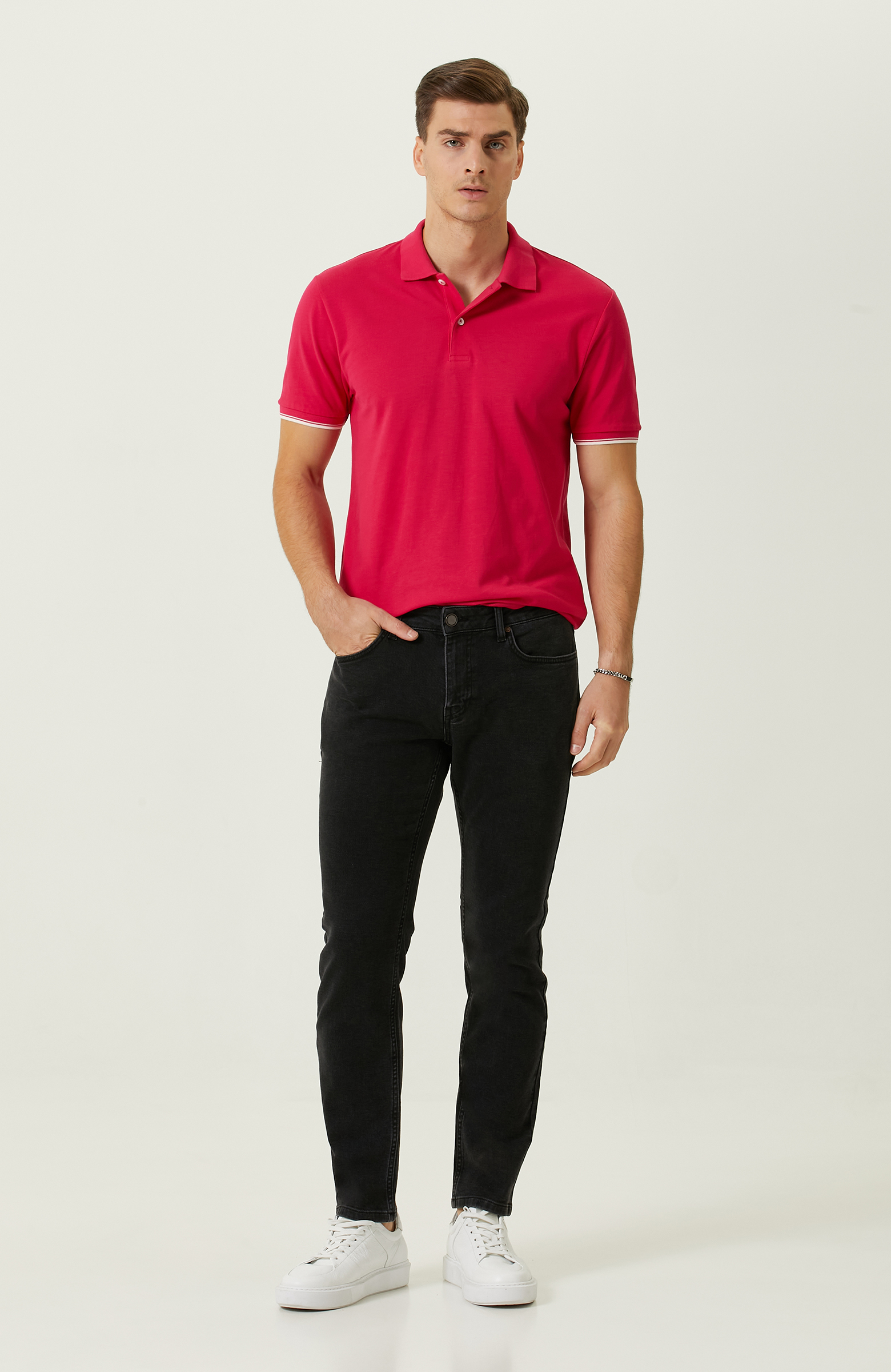 Siyah Slim Fit Denim Pantolon Siyah Slim Fit Denim Pantolon
