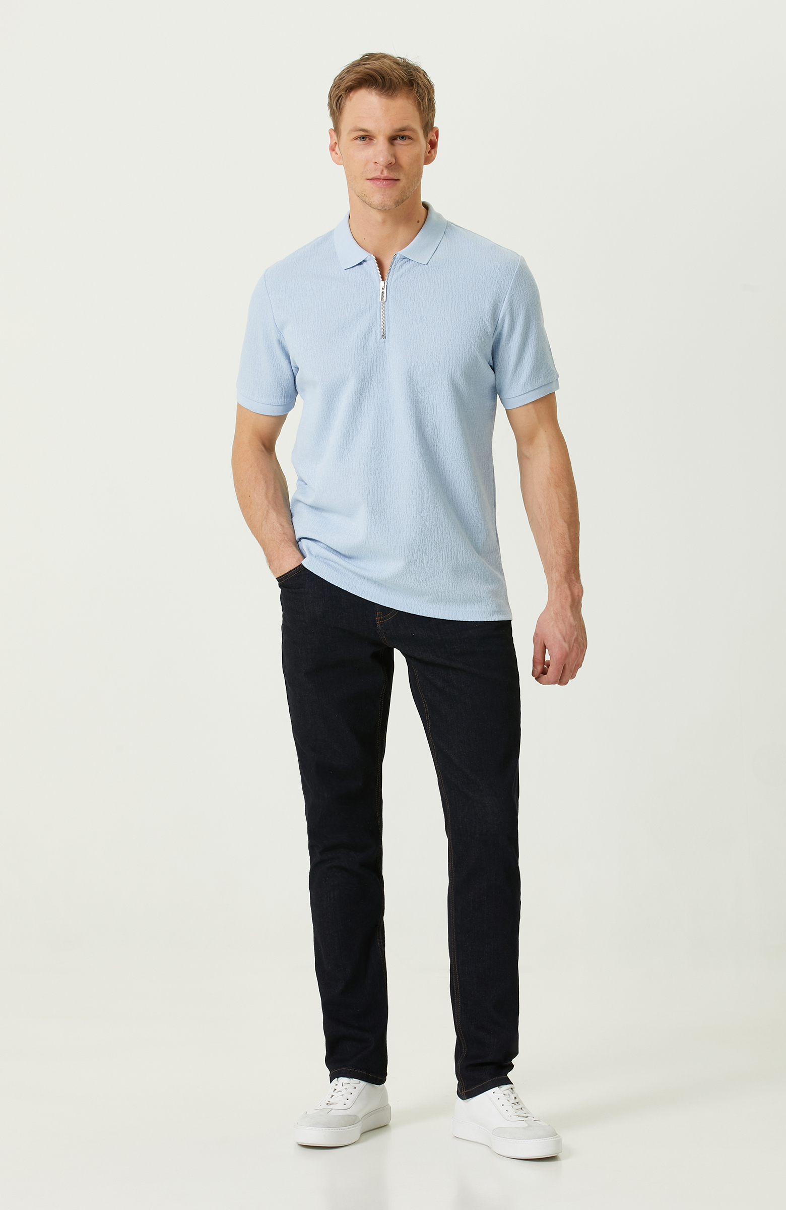 Lacivert Slim Fit Denim Pantolon Lacivert Slim Fit Denim Pantolon