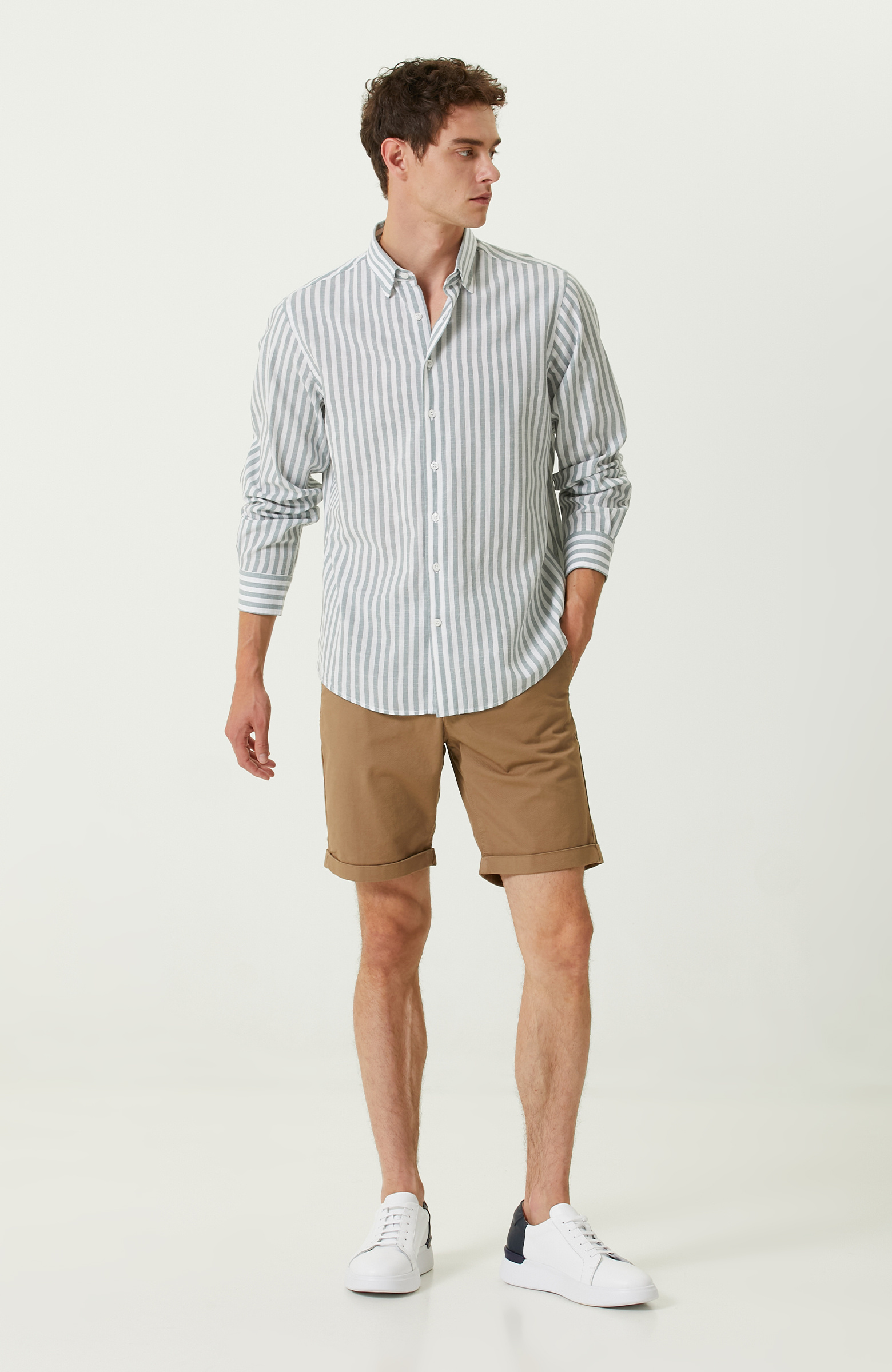 Camel Duble Paça Şort