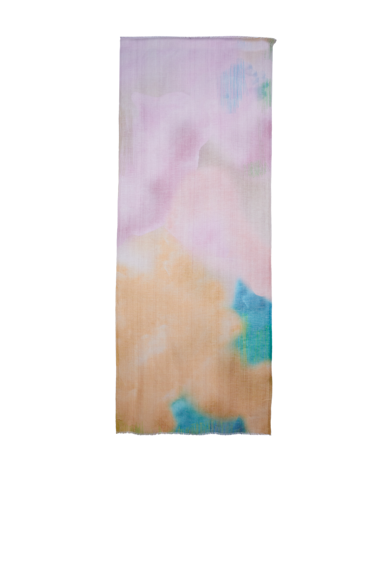 Sarı Pembe Batik Desenli Kadın Keten Şal Sarı Pembe Batik Desenli Kadın Keten Şal