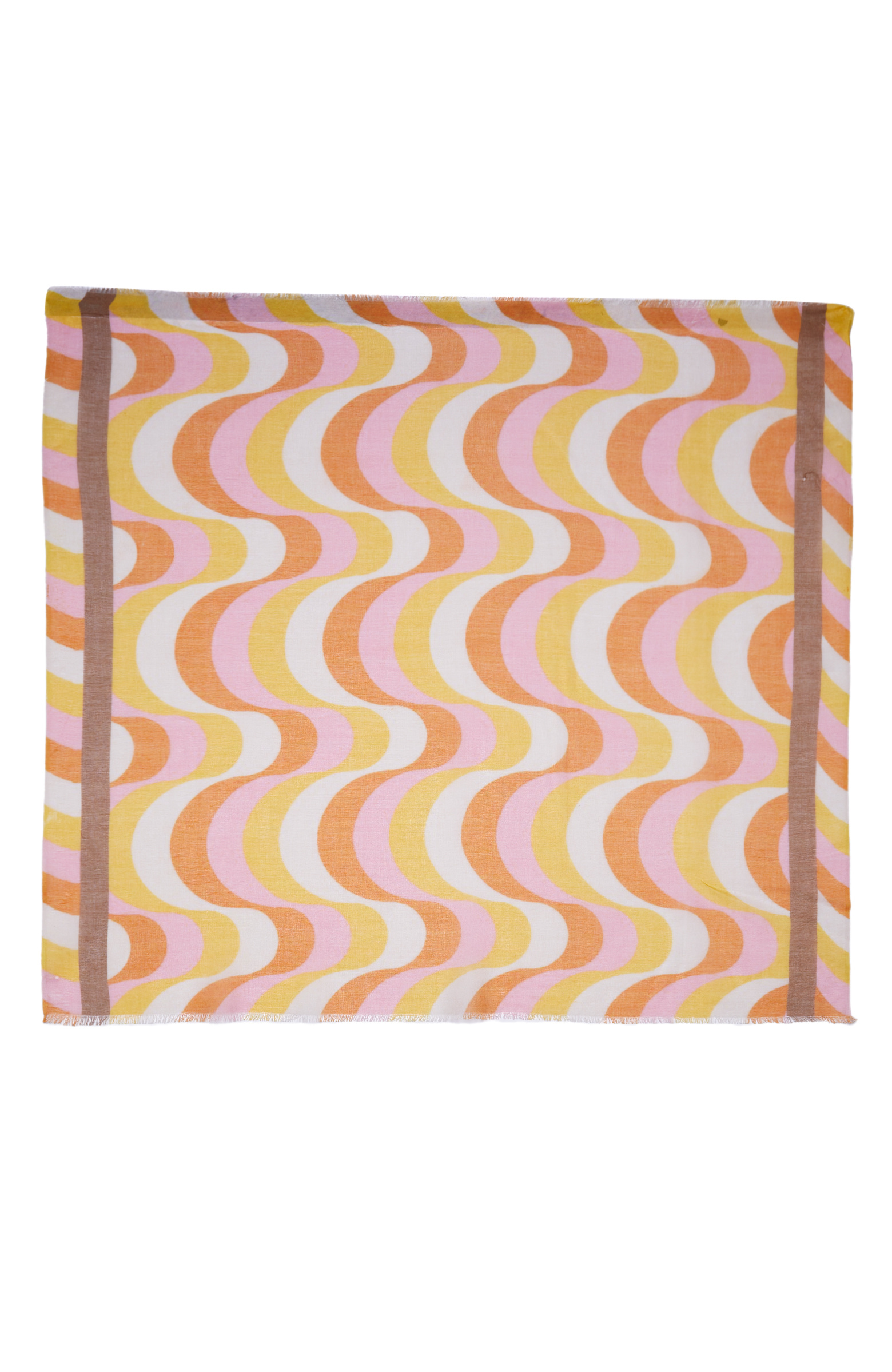 Sarı Pembe Geometrik Desenli Kadın Şal