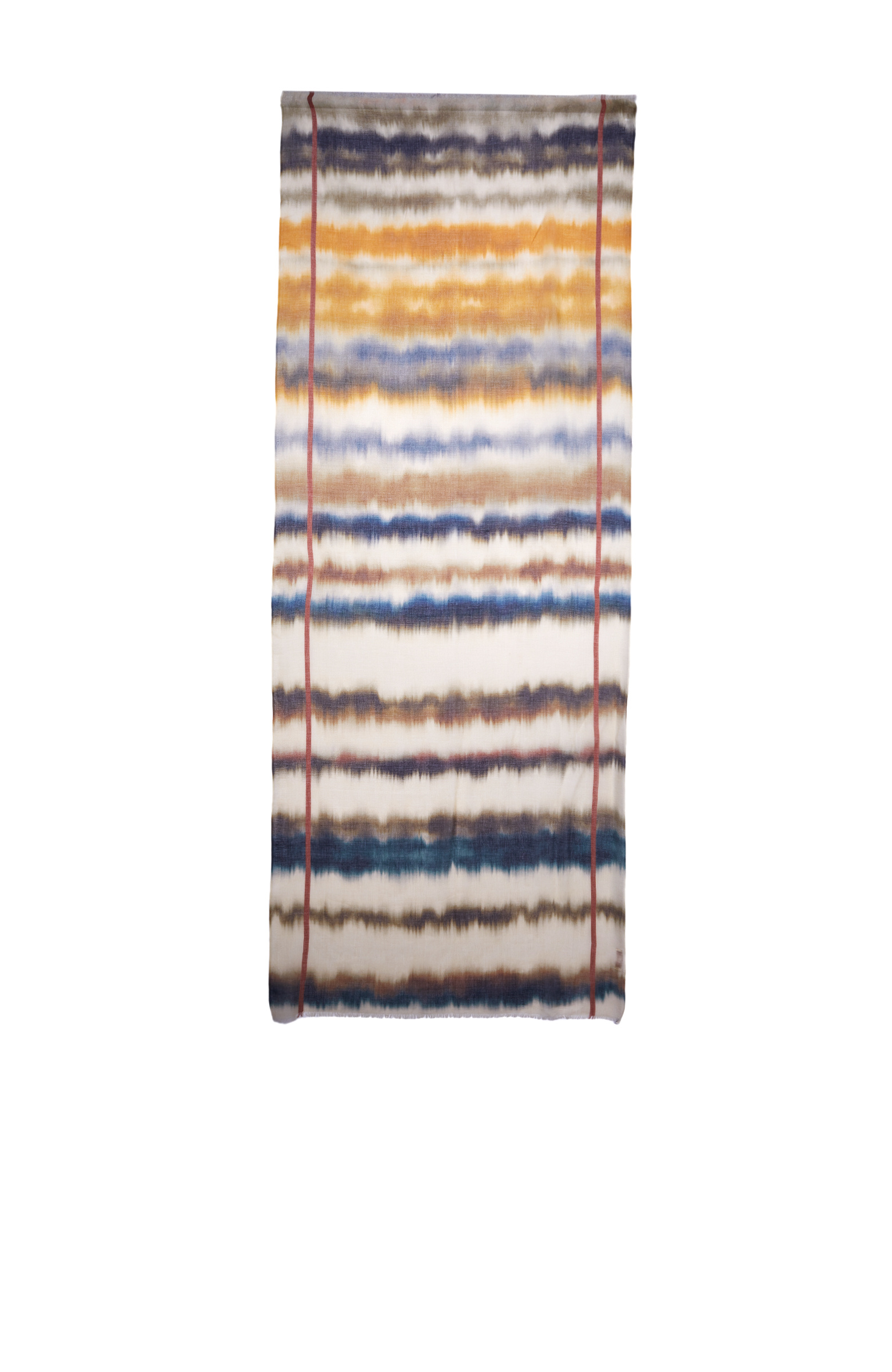 Lacivert Ekru Batik Desenli Kadın Şal