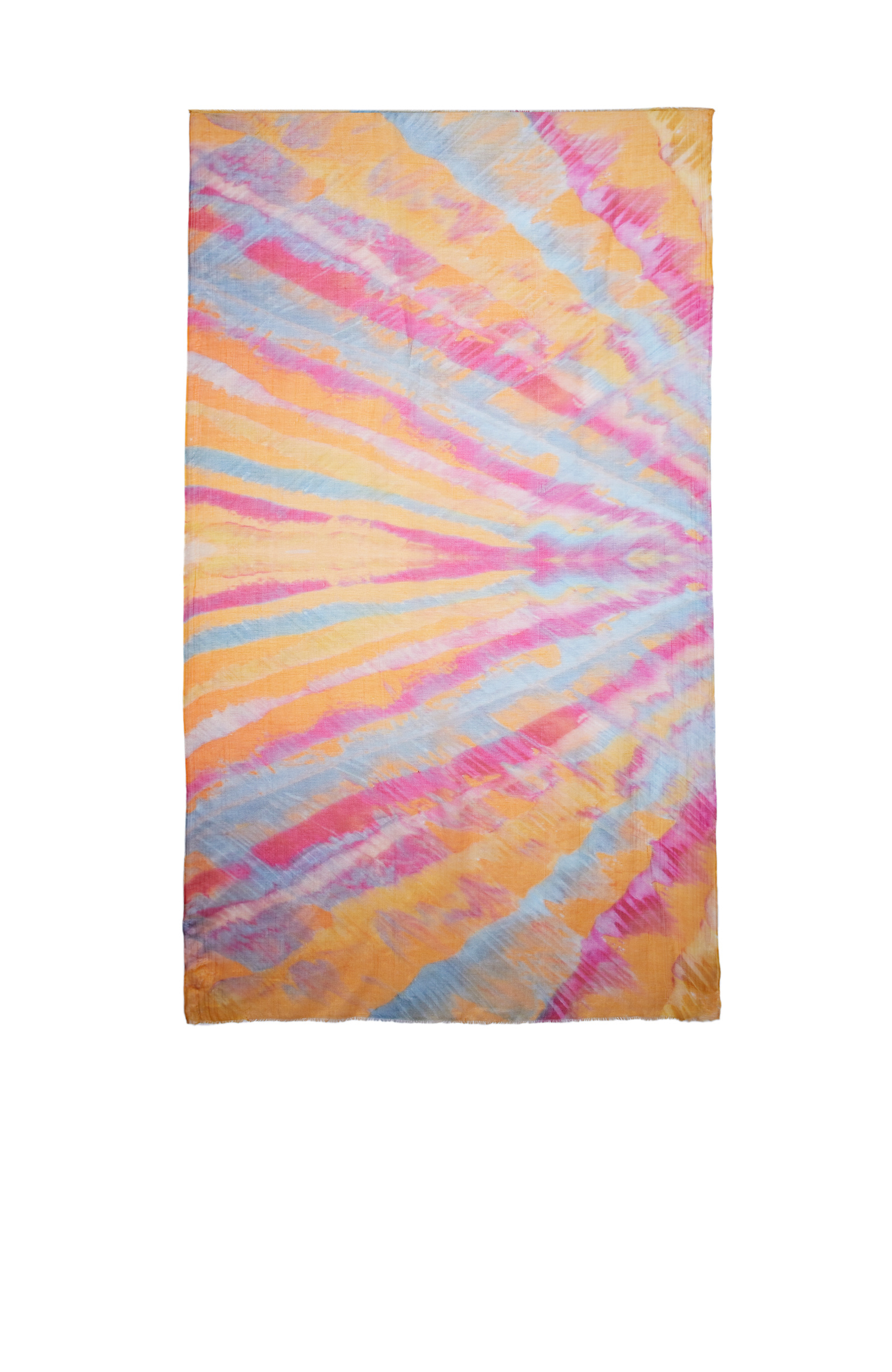 Sarı Pembe Geometrik Desenli Kadın Şal