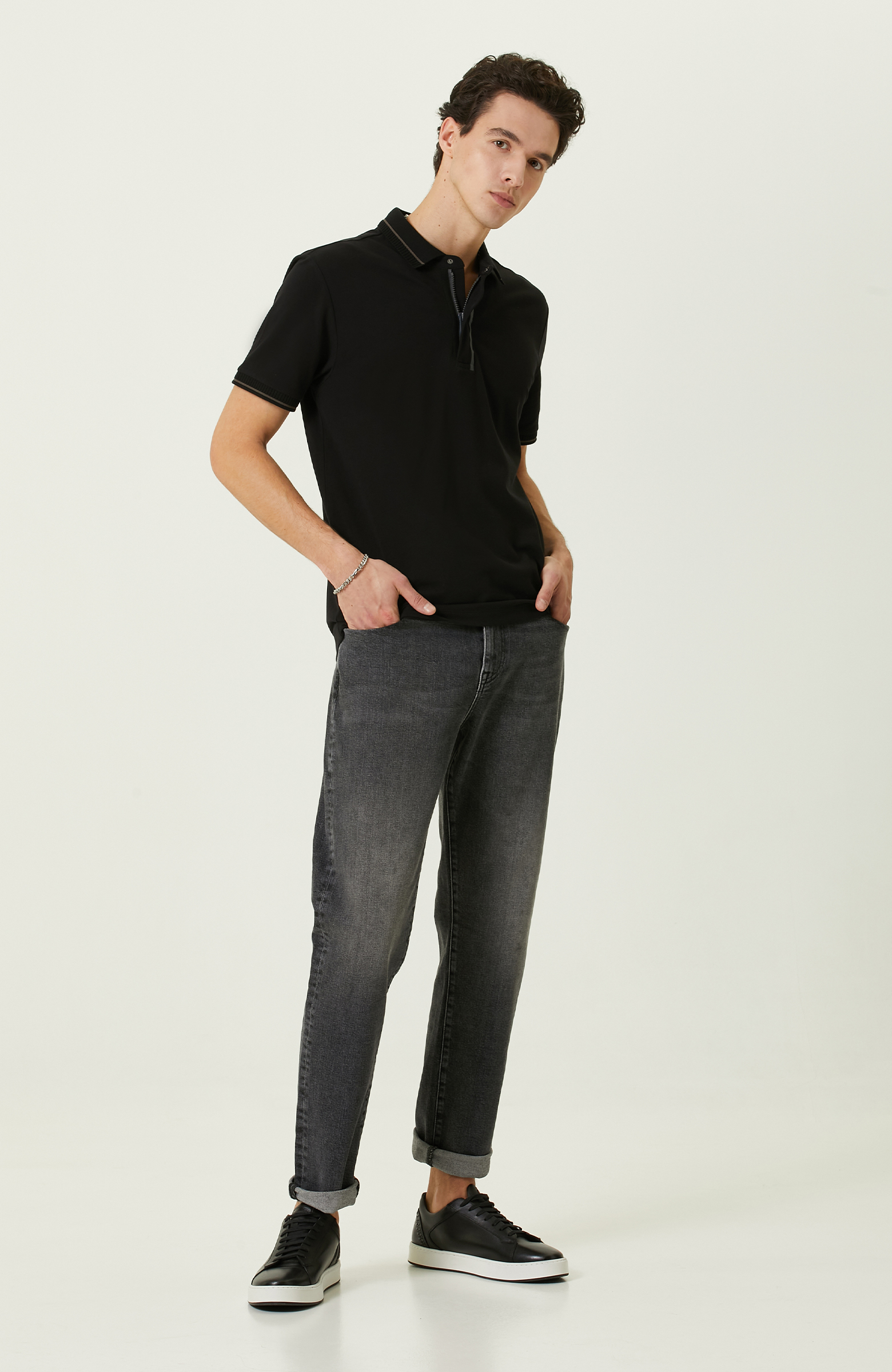 Antrasit Comfort Fit Denim Pantolon Antrasit Comfort Fit Denim Pantolon