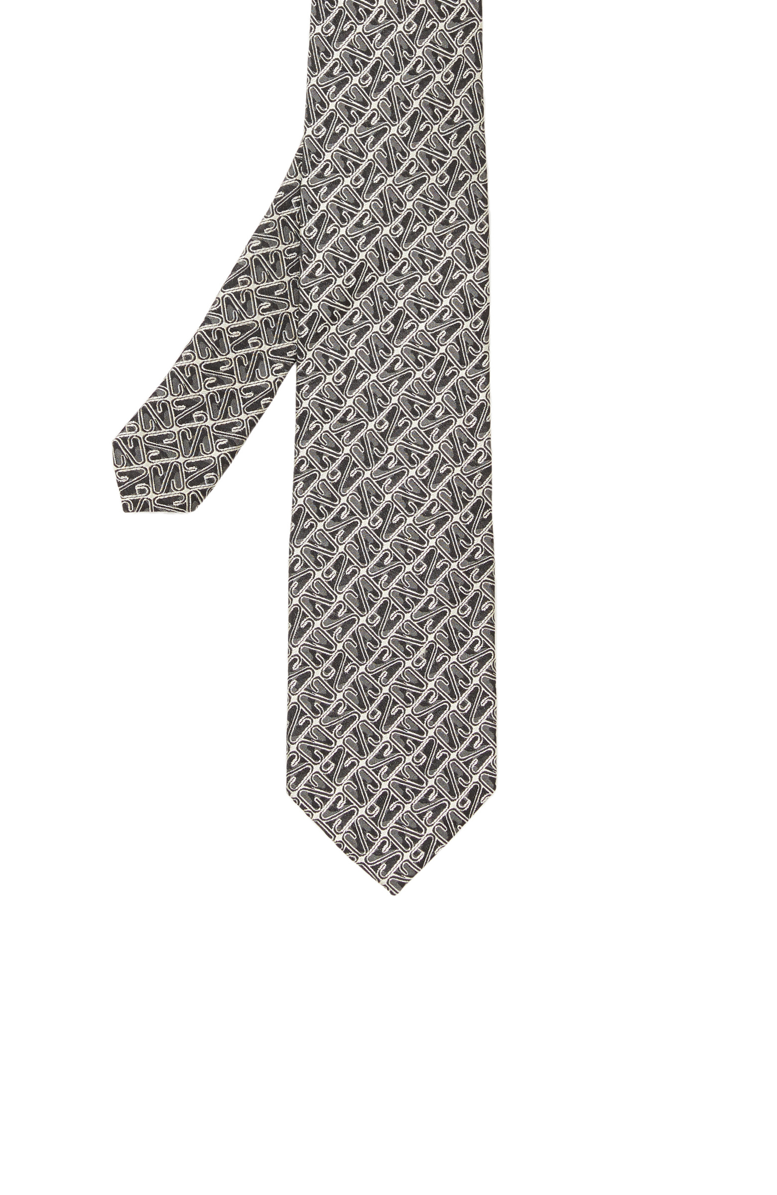 Beyaz Gri İpek Kravat