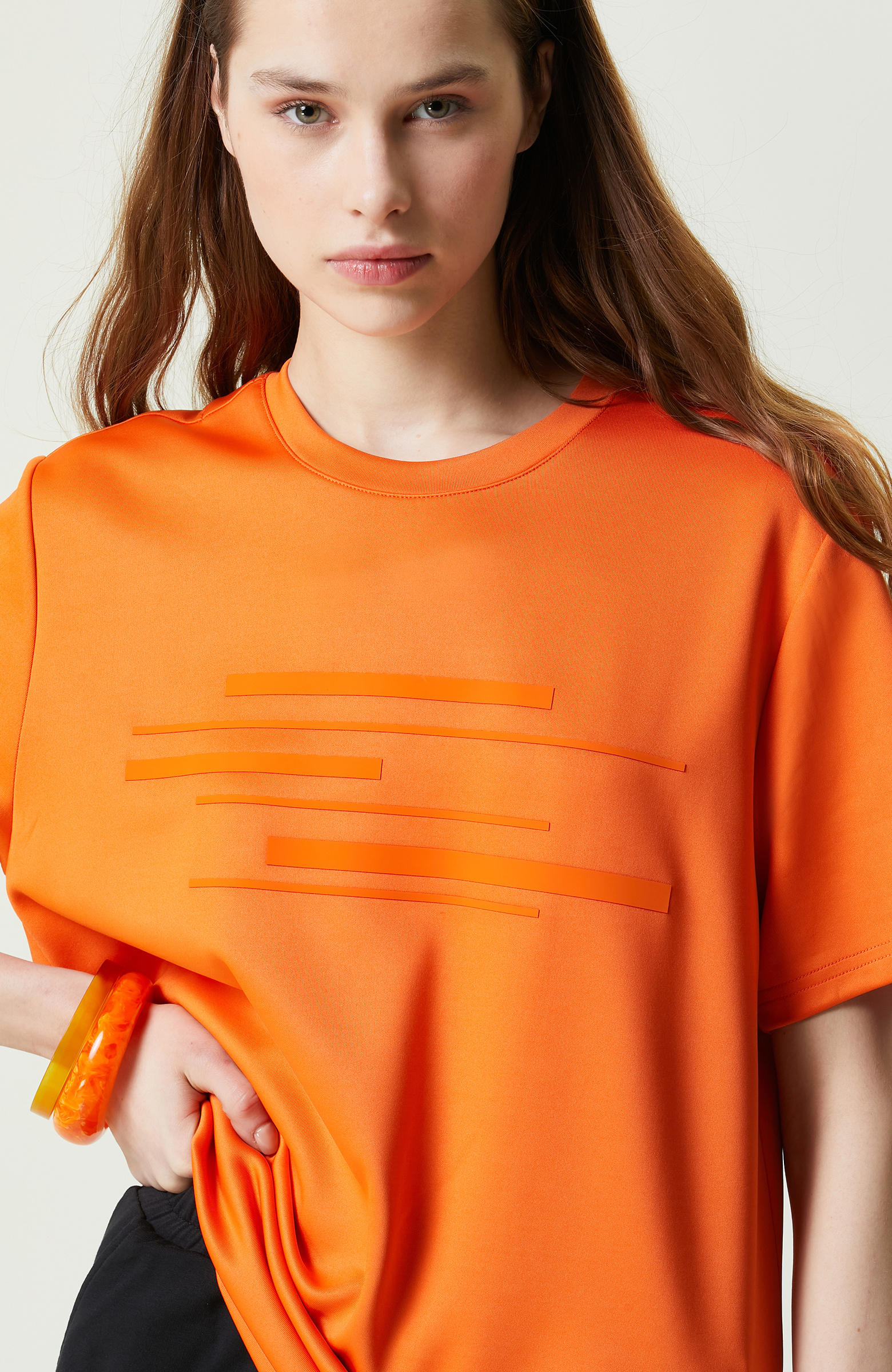 N-Tech Turuncu Kısa Kollu Bisiklet Yaka T-shirt