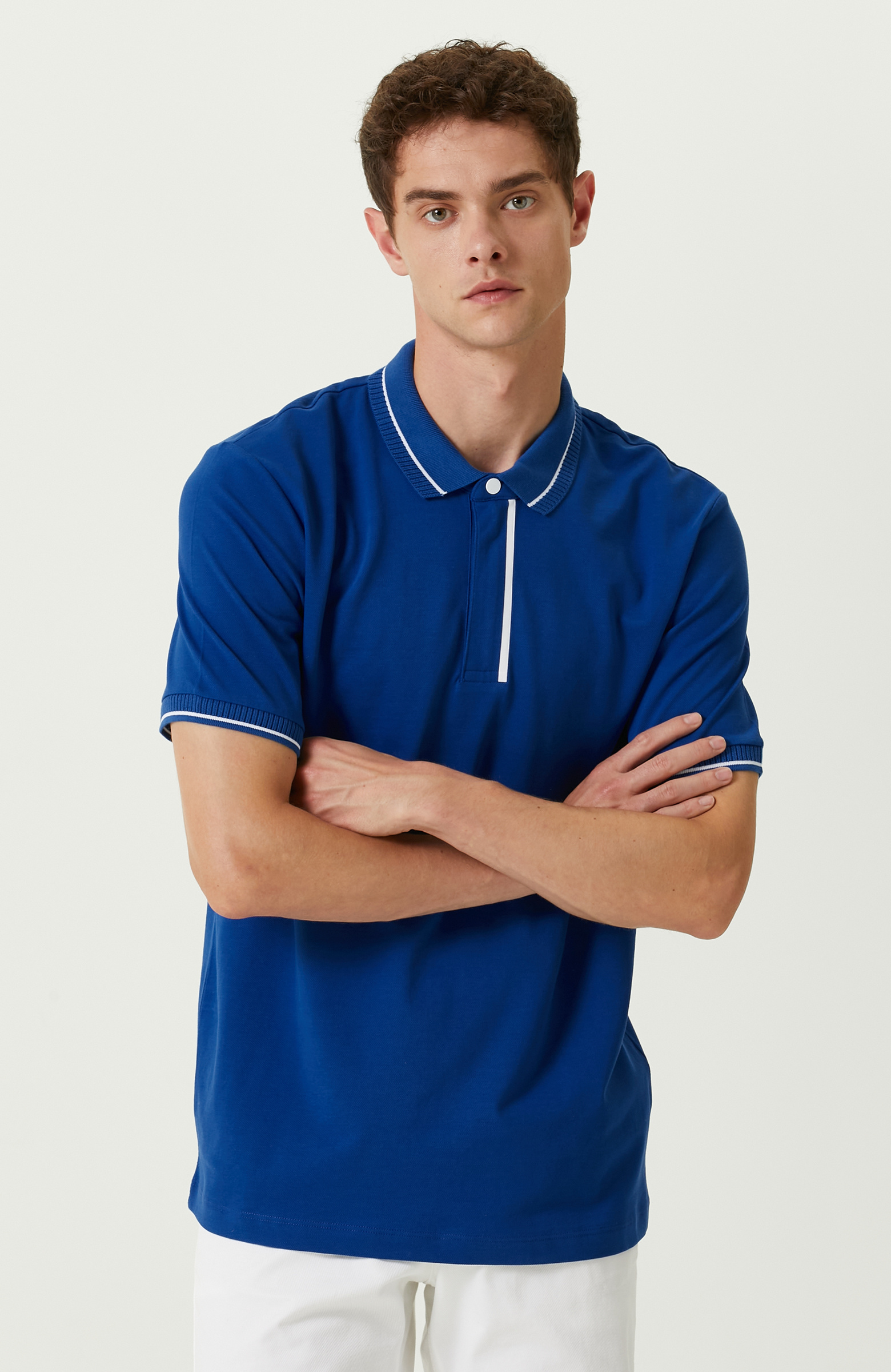 Saks Pamuklu Polo Yaka Tshirt