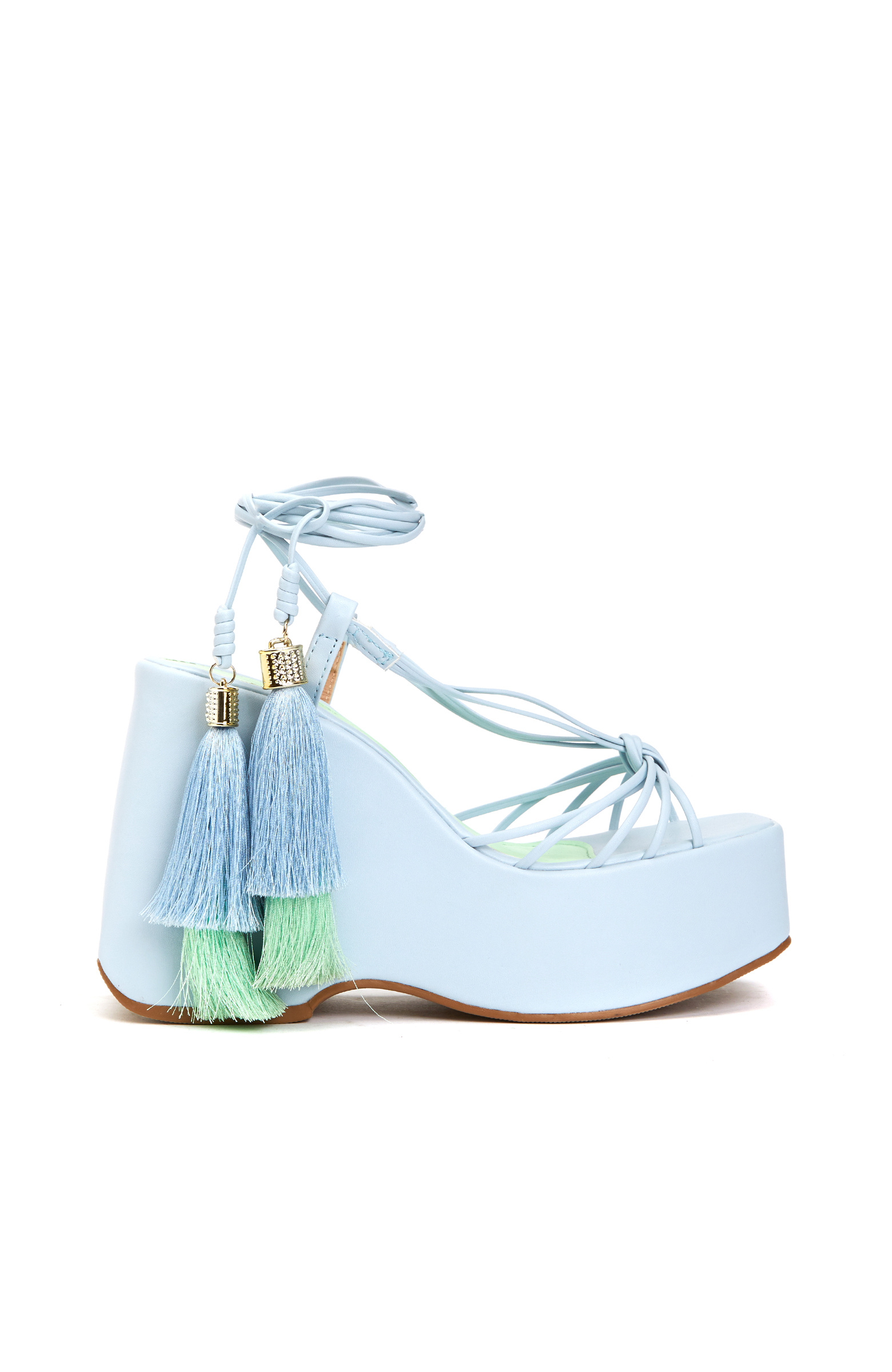 Mavi Kadın Deri Sandalet