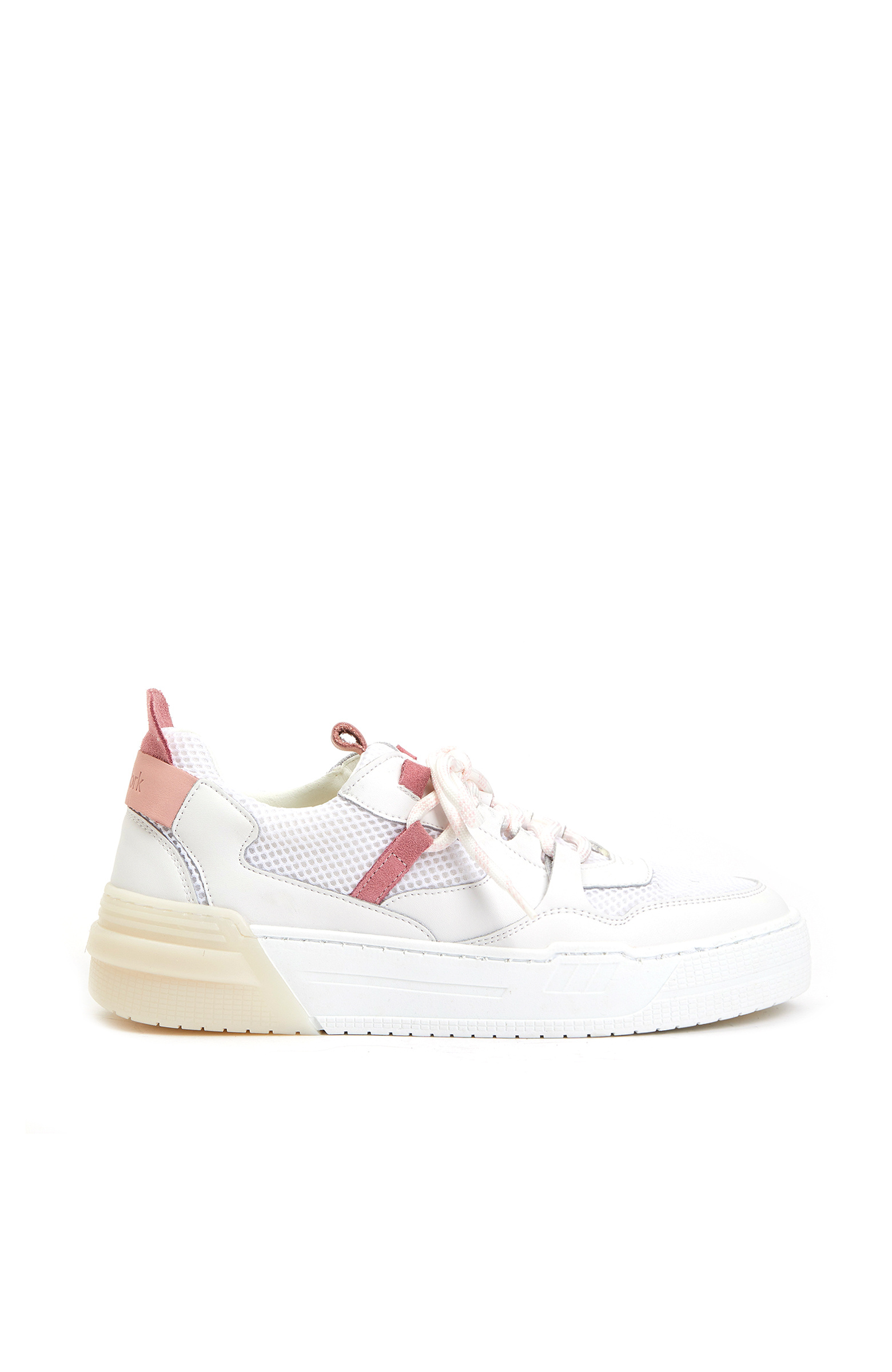 Kırık Beyaz Kadın Deri Sneaker