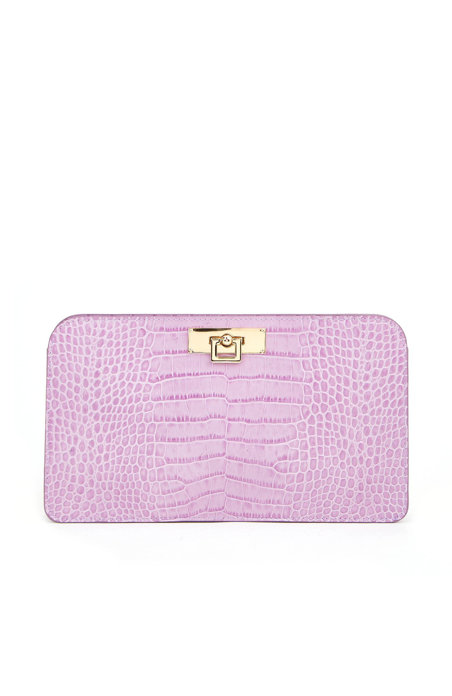Lila Kadın Deri Clutch