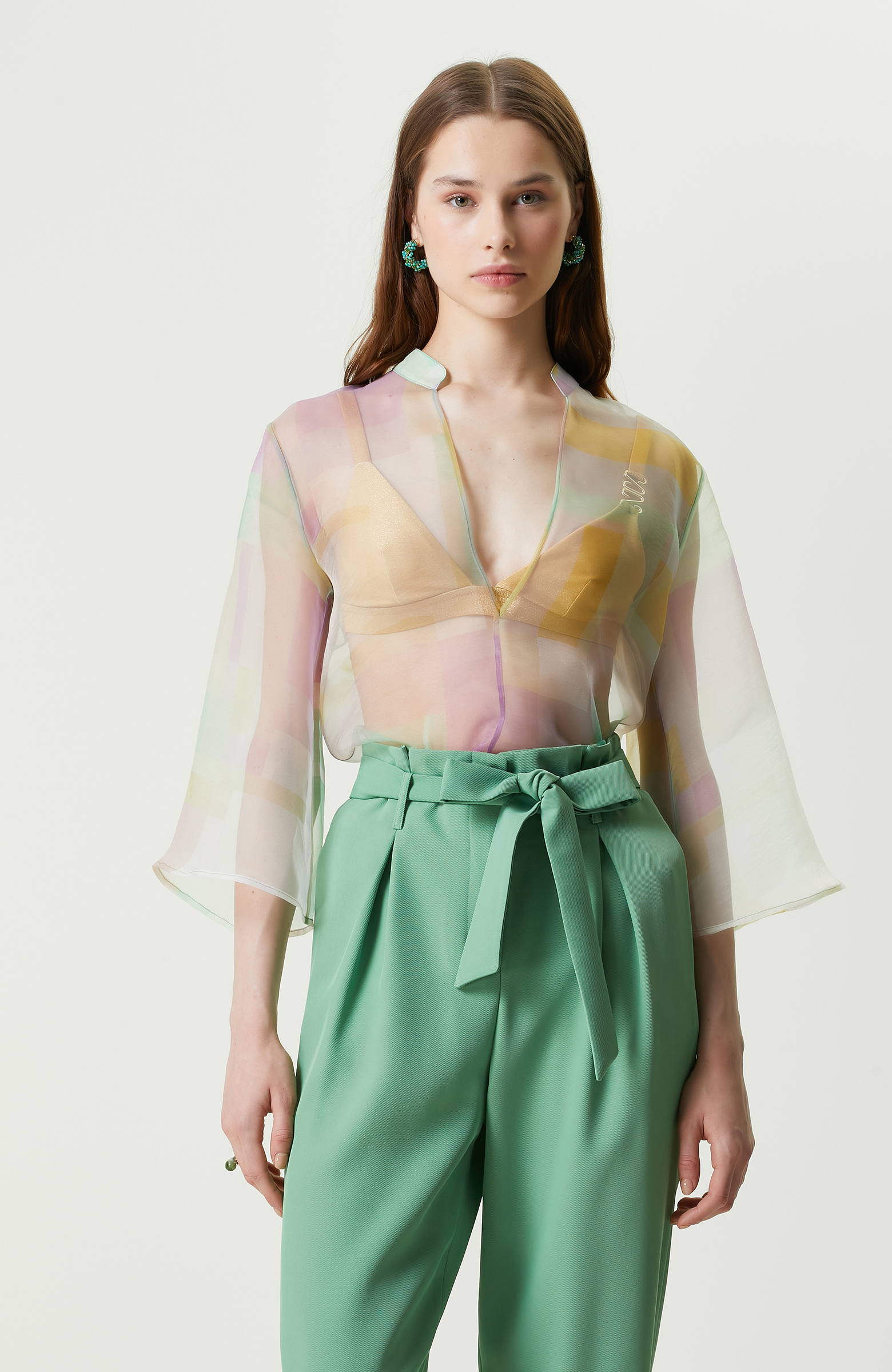 Mint Truvakar Kol Dik Yaka Bluz