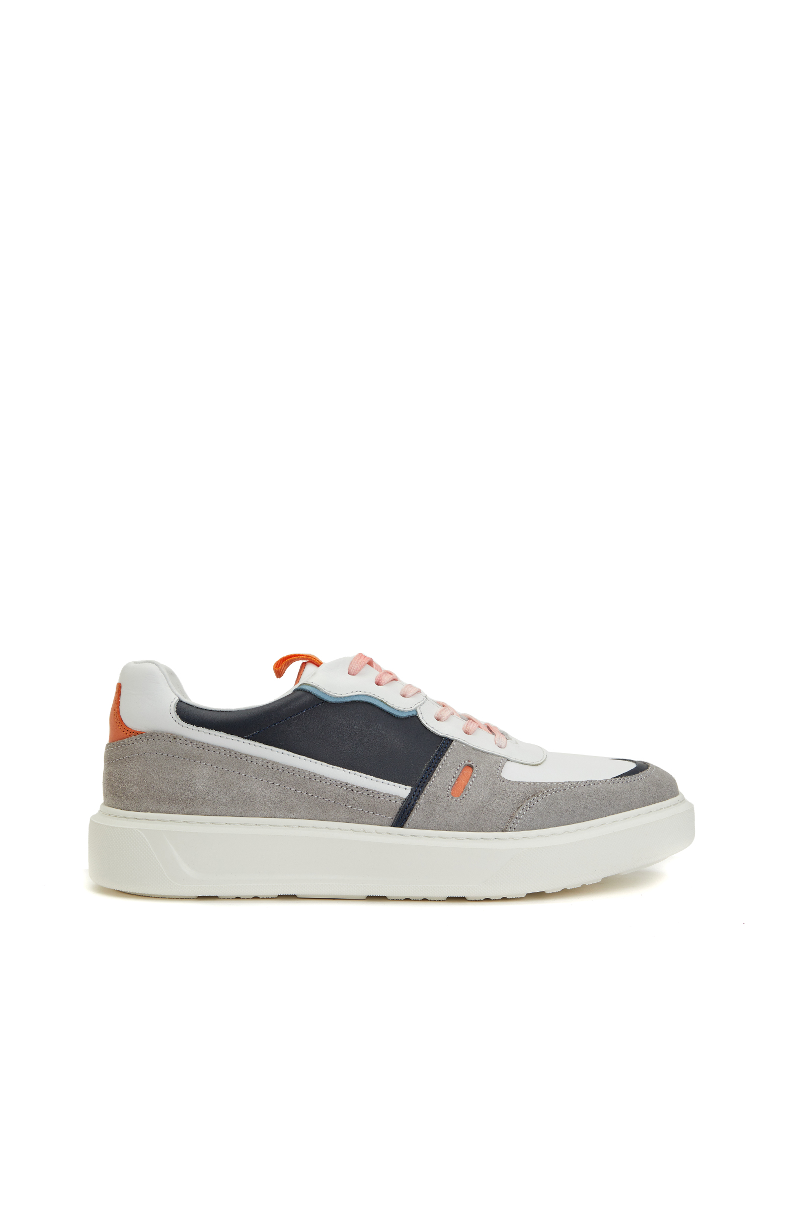 Beyaz Lacivert Erkek Deri Sneaker Beyaz Lacivert Erkek Deri Sneaker