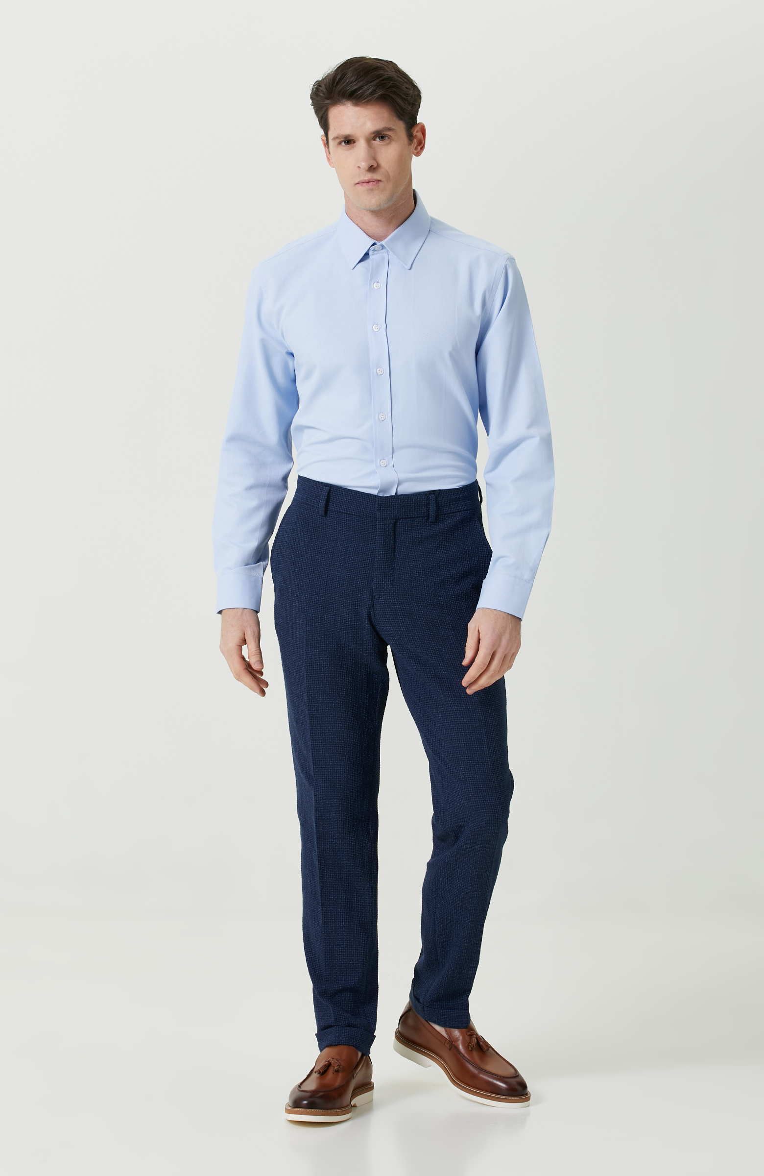 Lacivert Cepli Duble Paça Pantolon Lacivert Cepli Duble Paça Pantolon