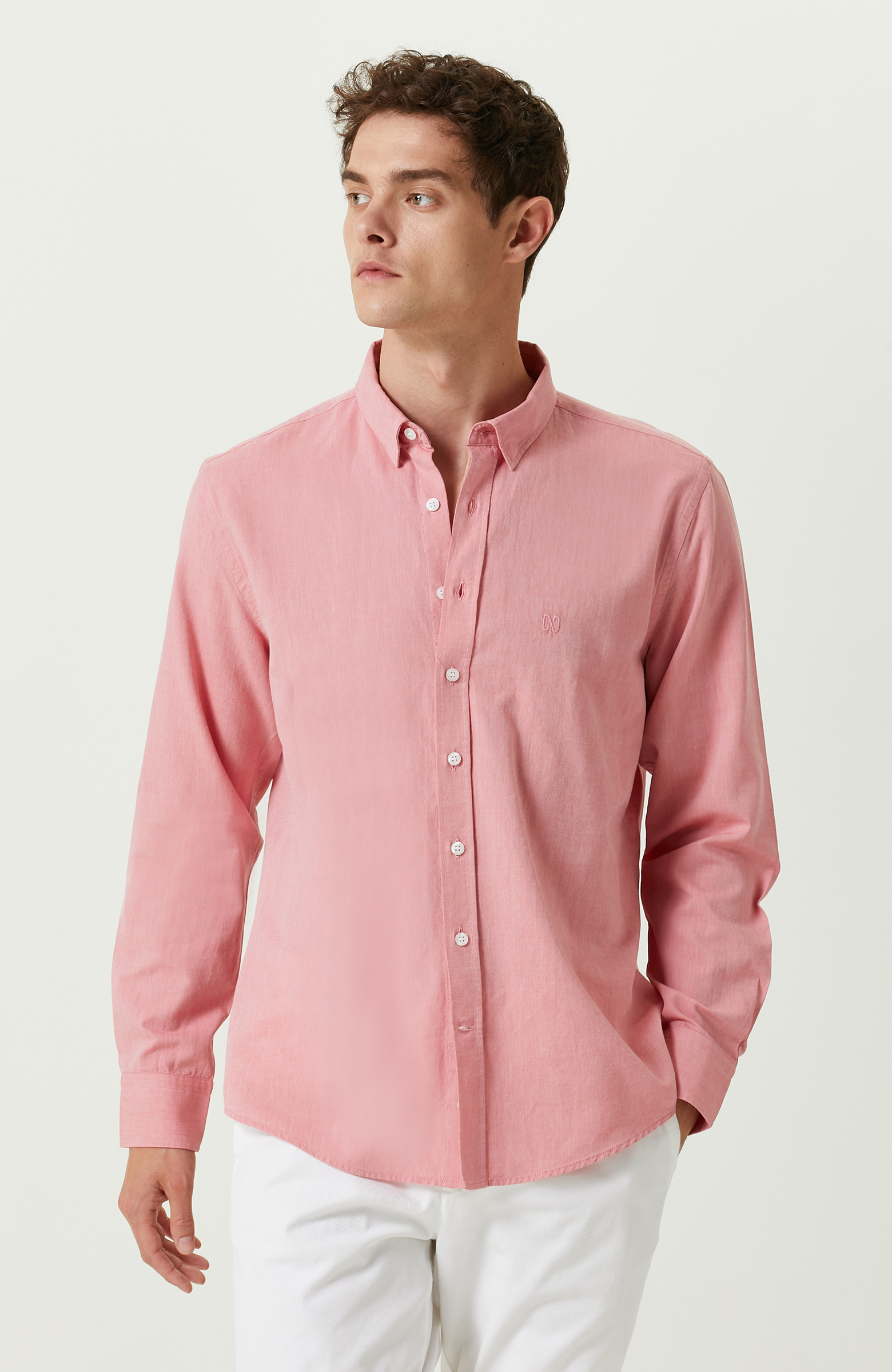 Kiremit Pamuklu Uzun Kollu Gömlek Kiremit Pamuklu Uzun Kollu Gömlek