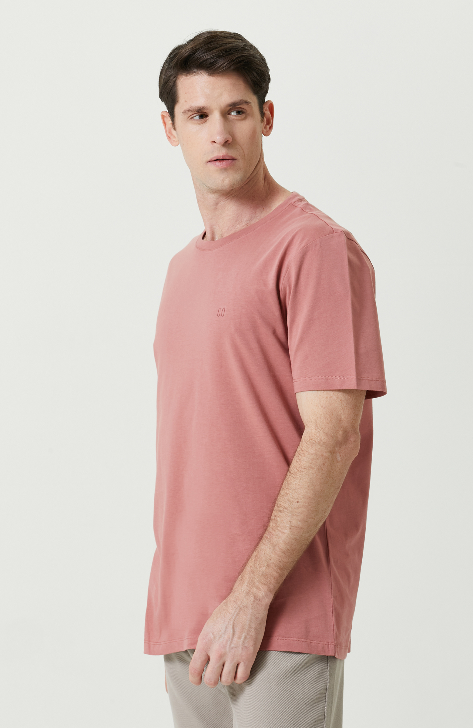 Gül Kurusu Pamuklu Kısa Kollu Tshirt