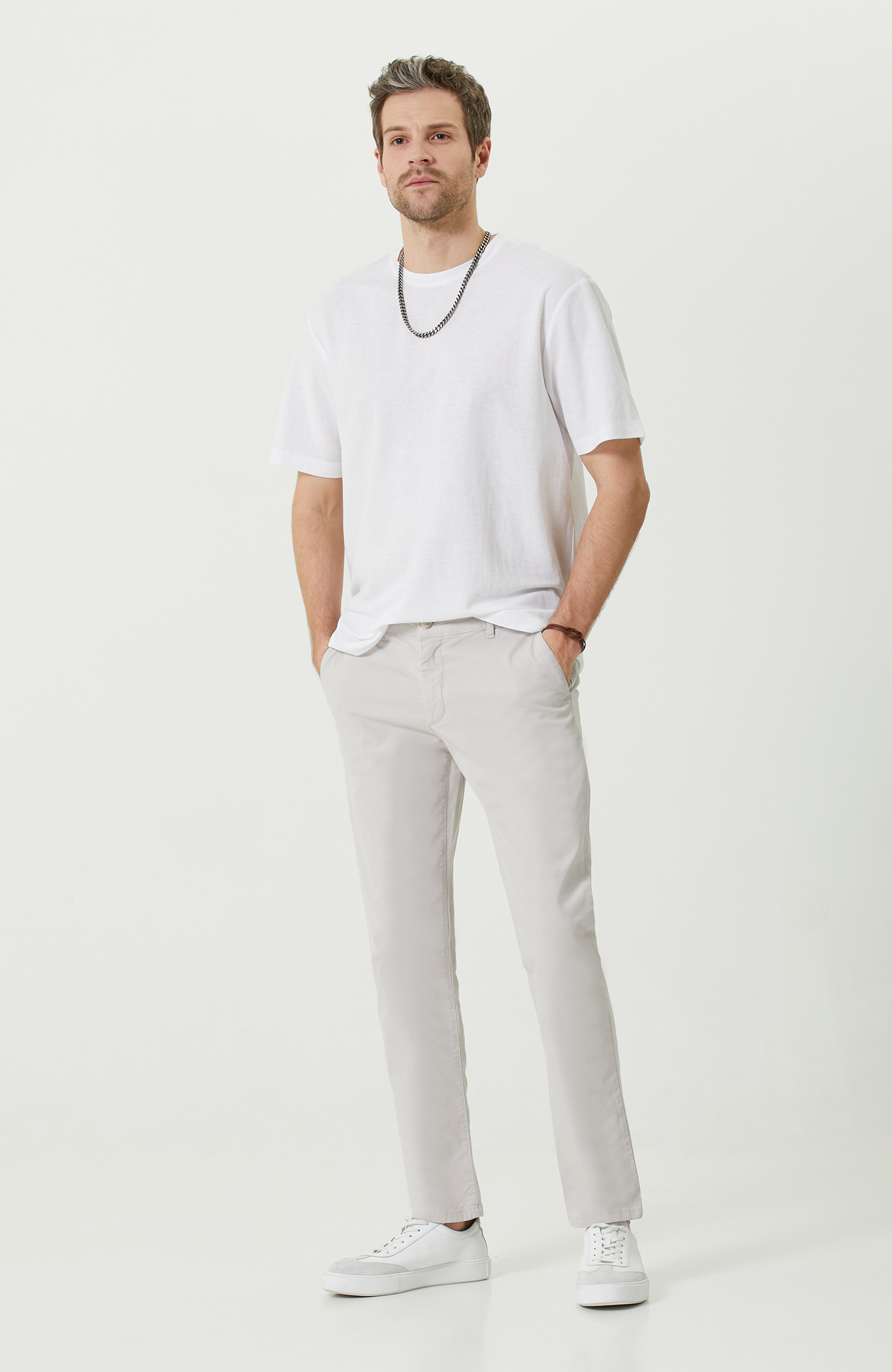 Taş Rengi Düz Paça Casual Pantolon