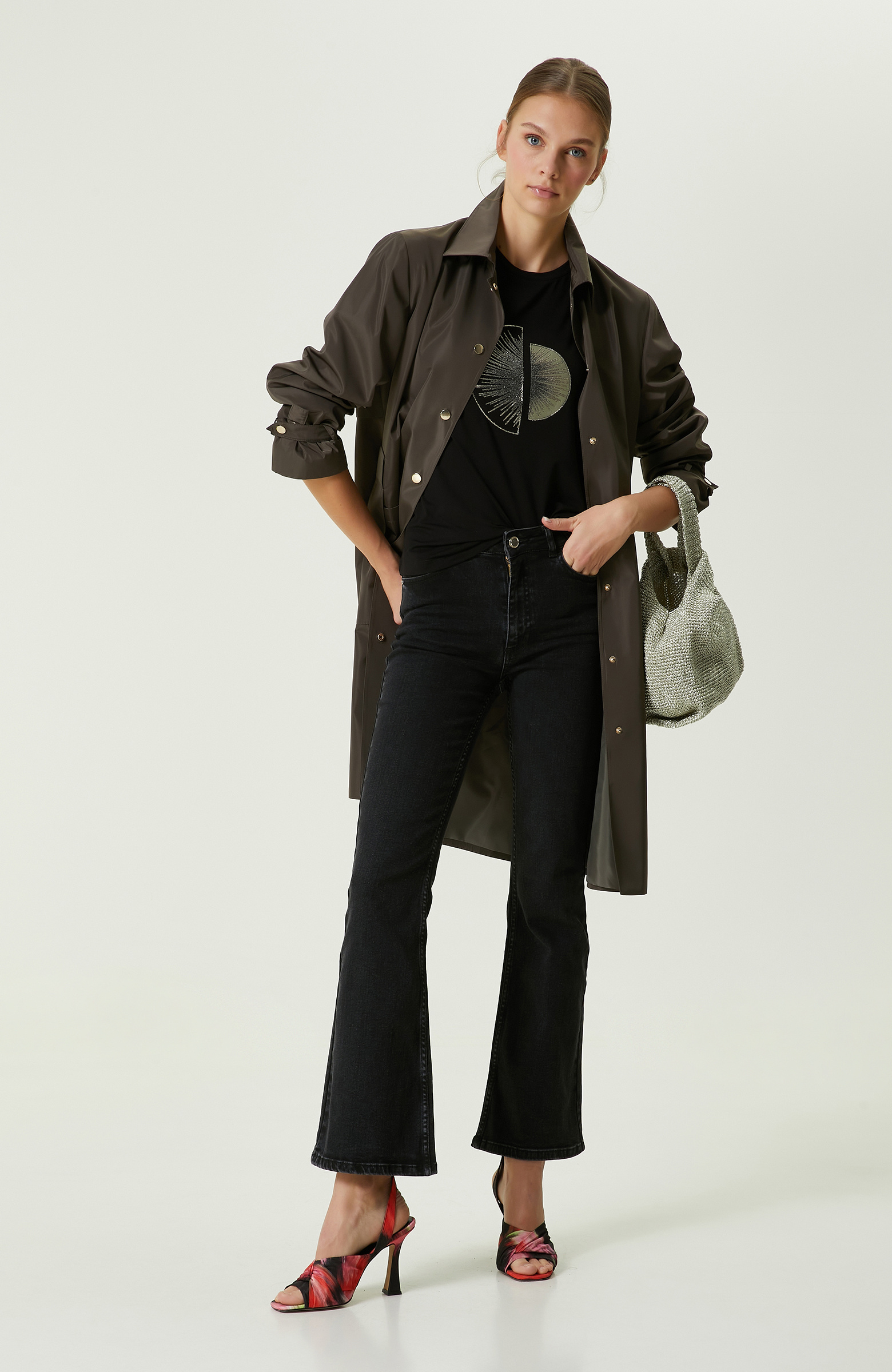 Antrasit Denim Bol Paça Pantolon