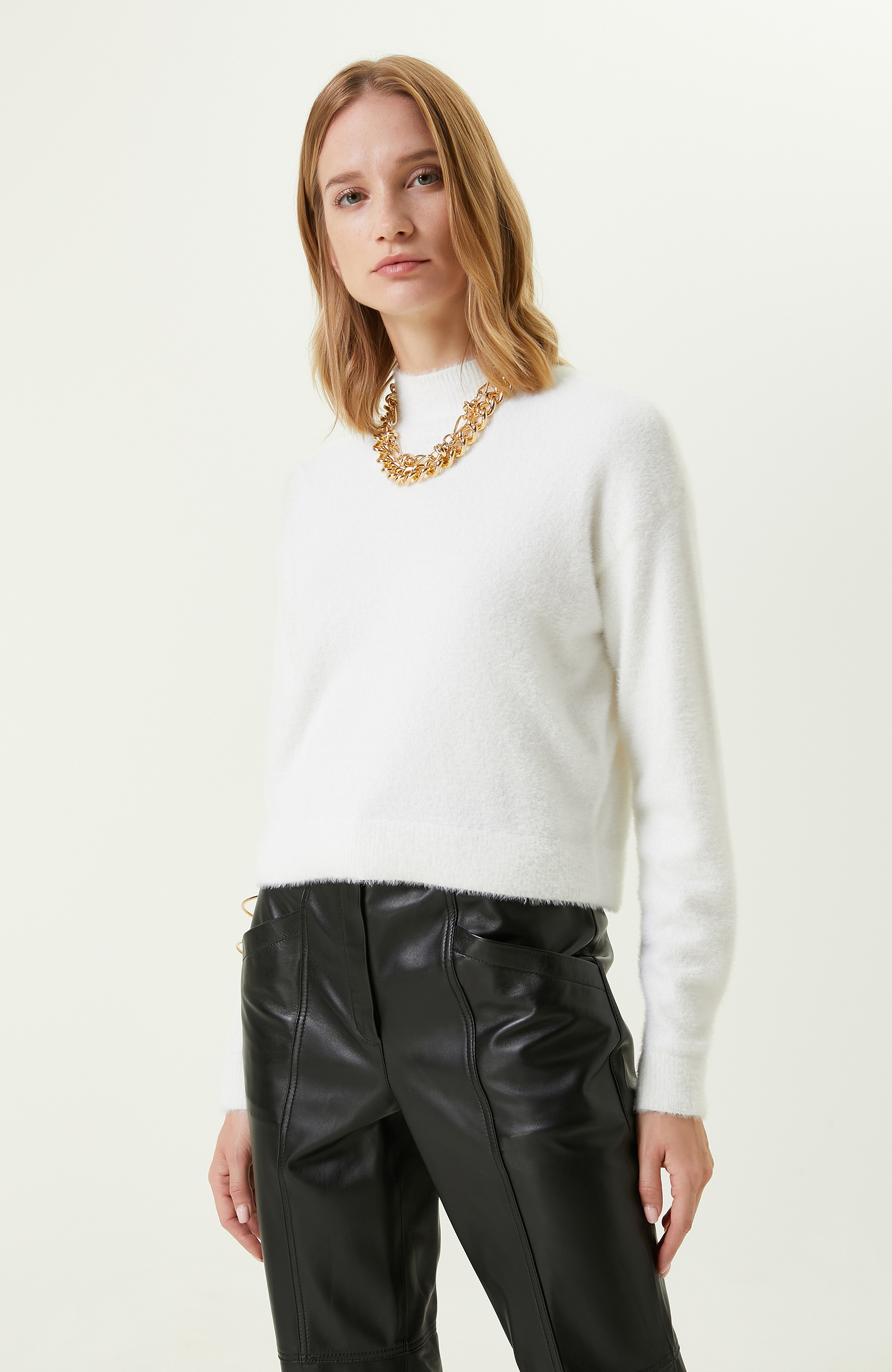 Ekru Bisiklet Yaka Triko