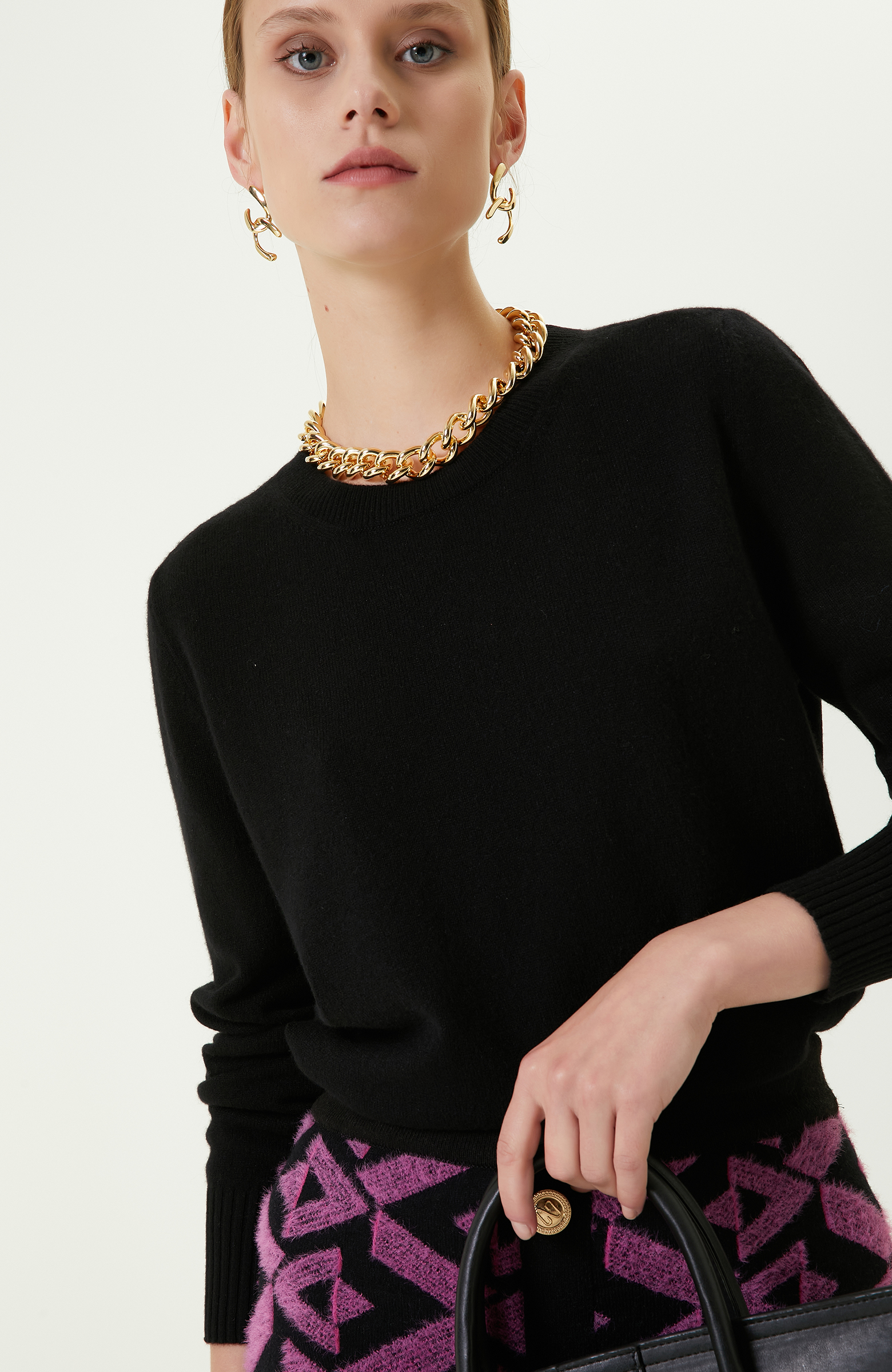 Limited Siyah Kaşmir Triko Kazak Limited Siyah Kaşmir Triko Kazak