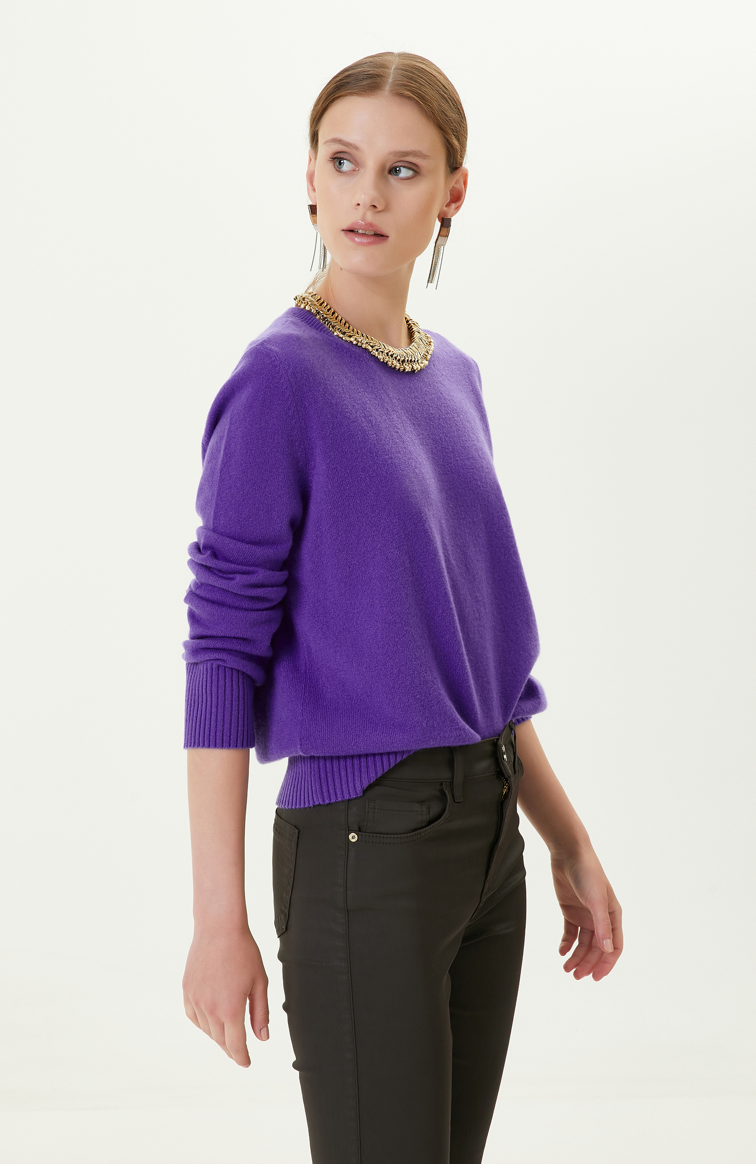 Limited Mor Kaşmir Triko Kazak