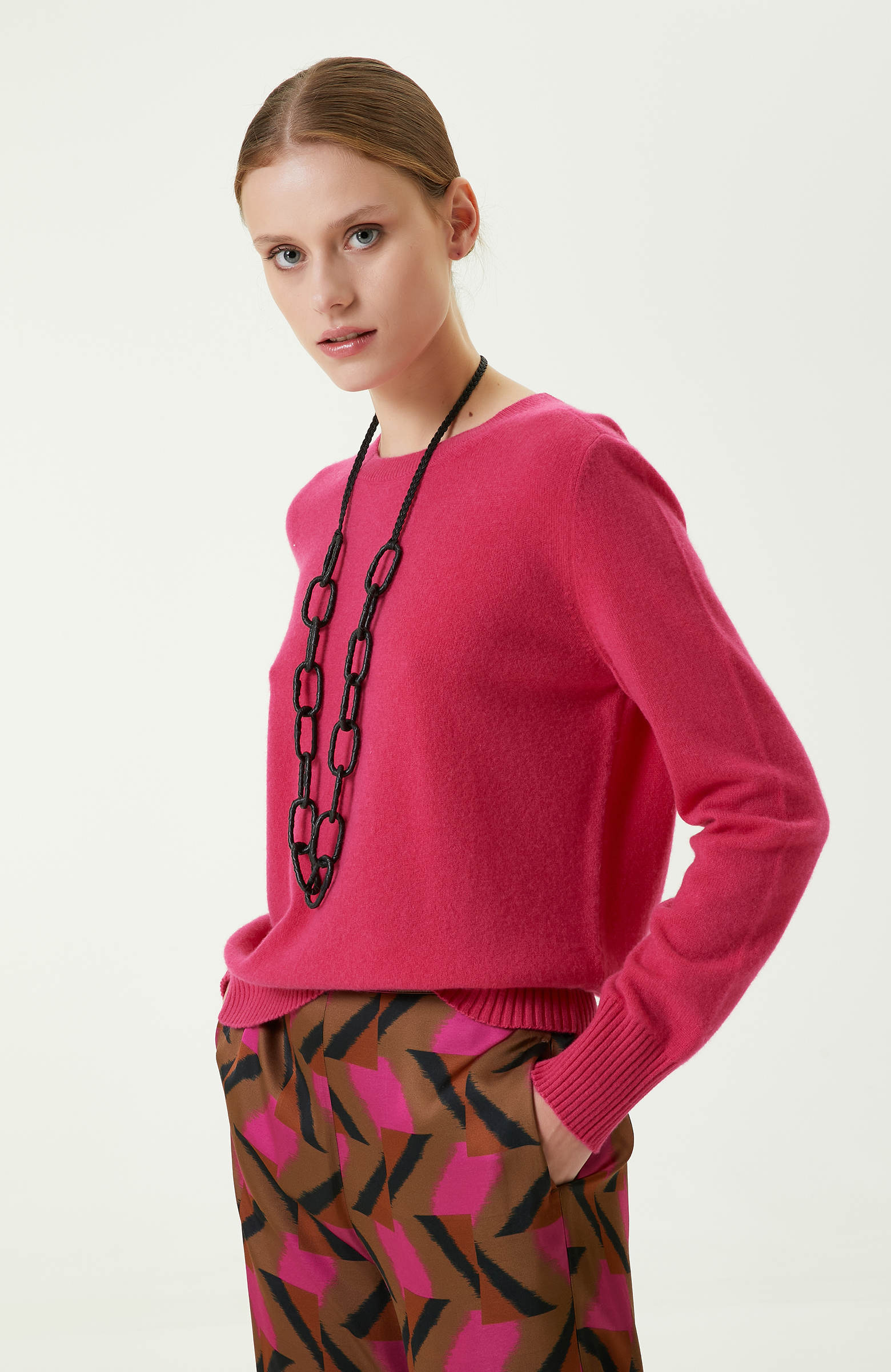 Limited Fuşya Kaşmir Triko Kazak Limited Fuşya Kaşmir Triko Kazak