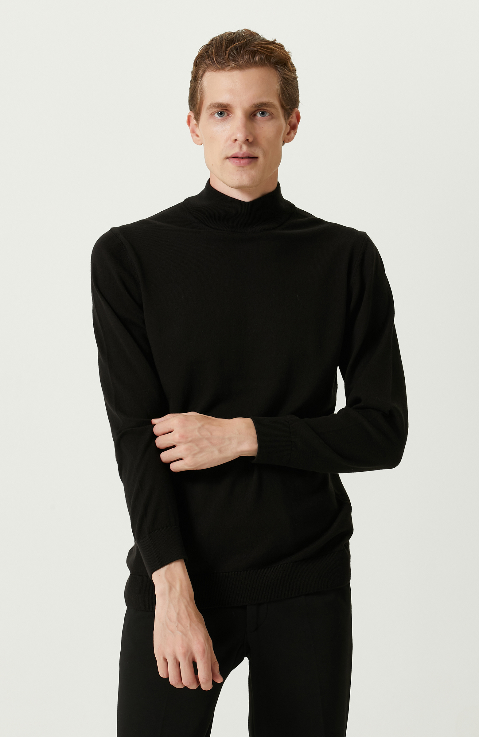 Siyah Yarım Balıkçı Kazak