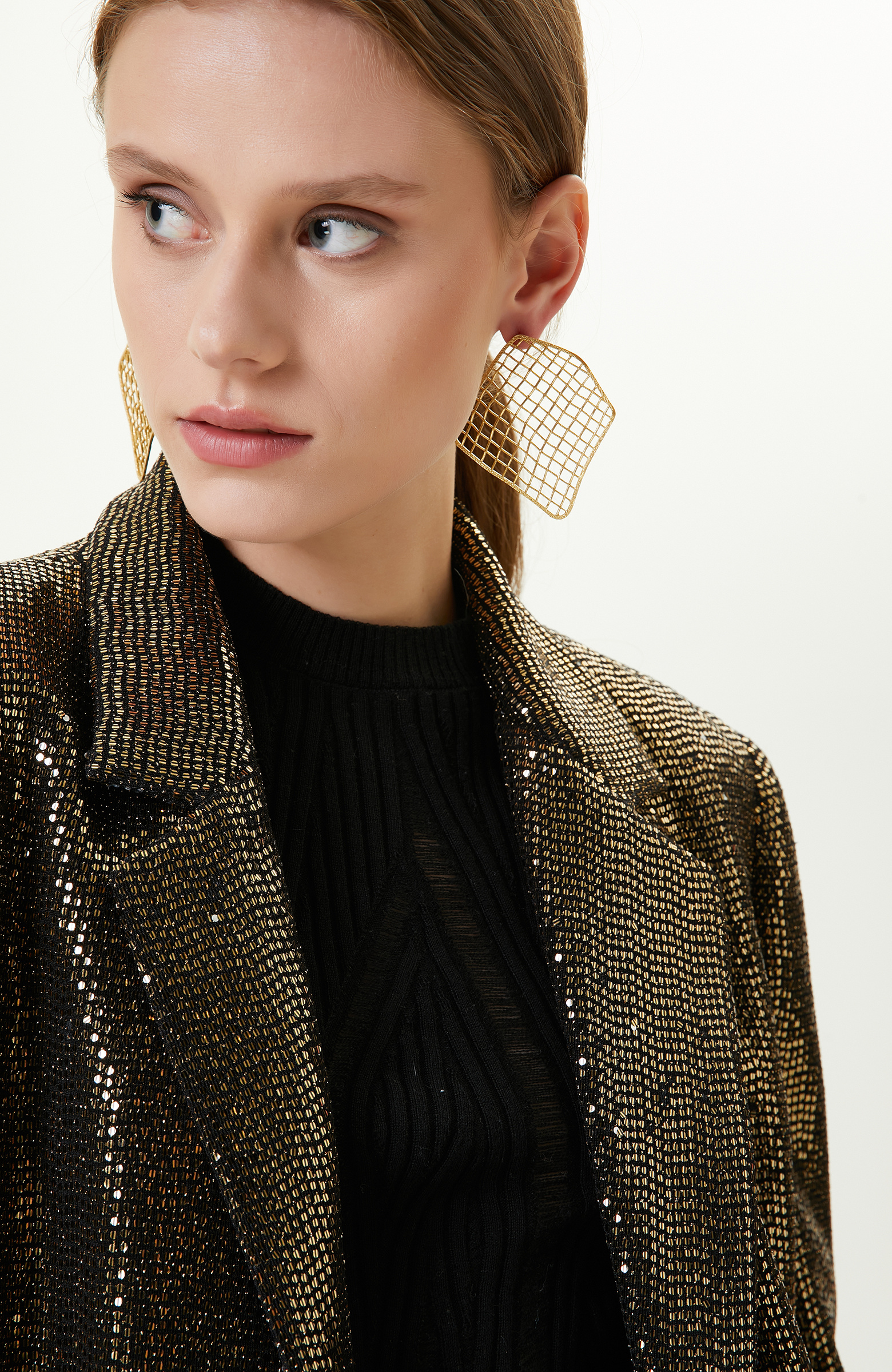 Gold Altın Rengi Kadın Küpe