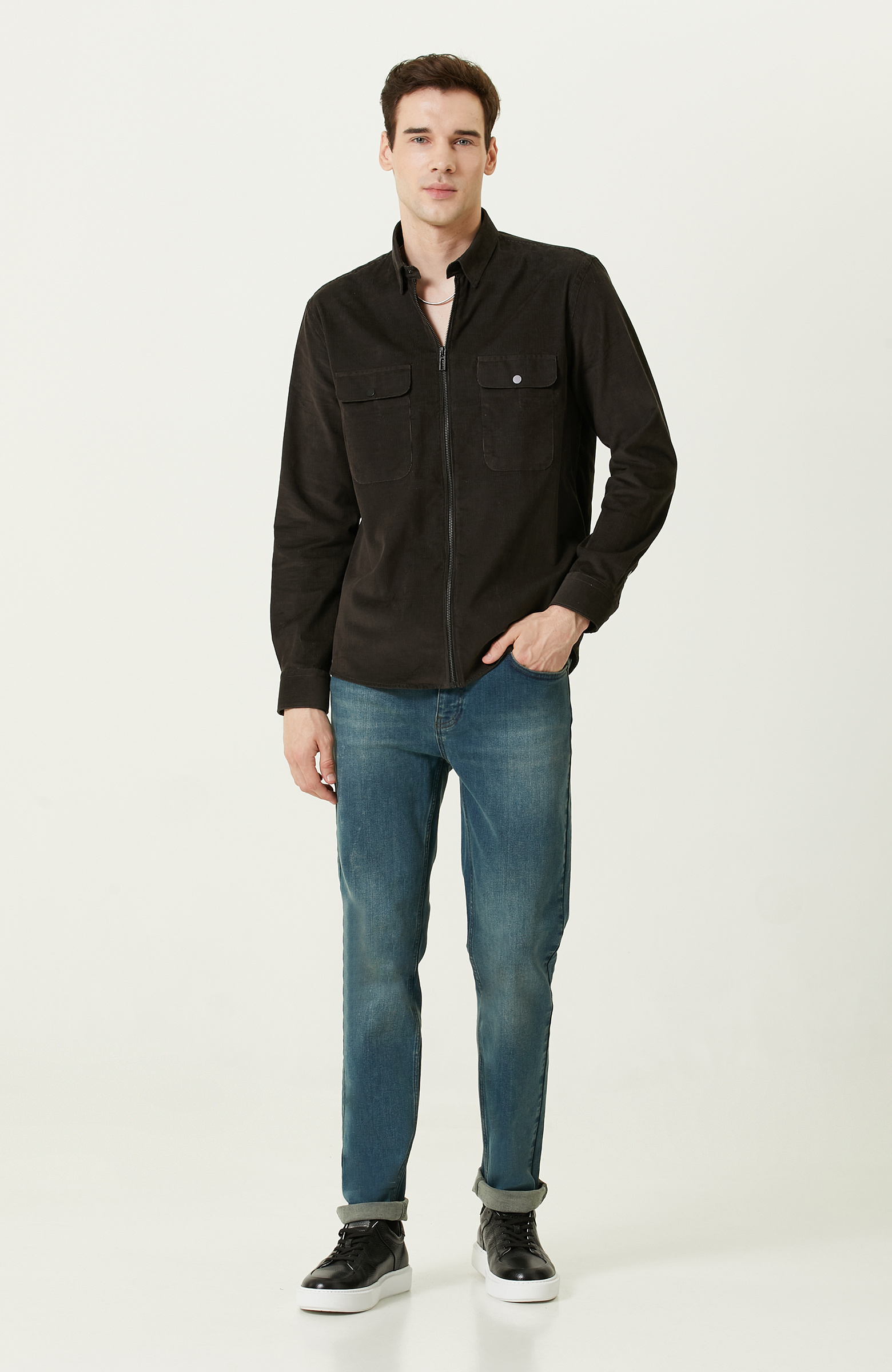 5 Cepli Mavi Denim Pantolon