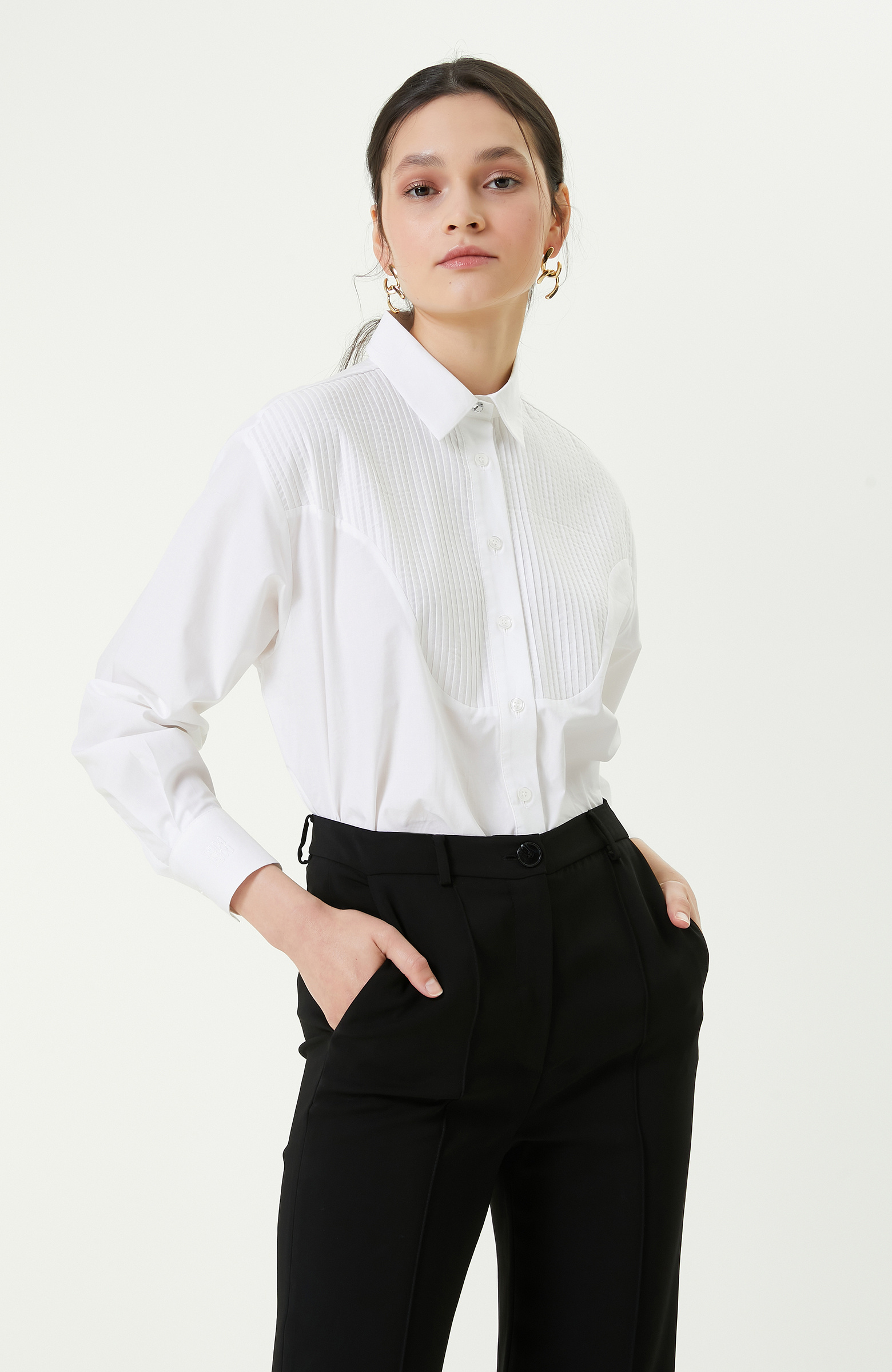 Smokin Uzun Kollu Beyaz Gömlek