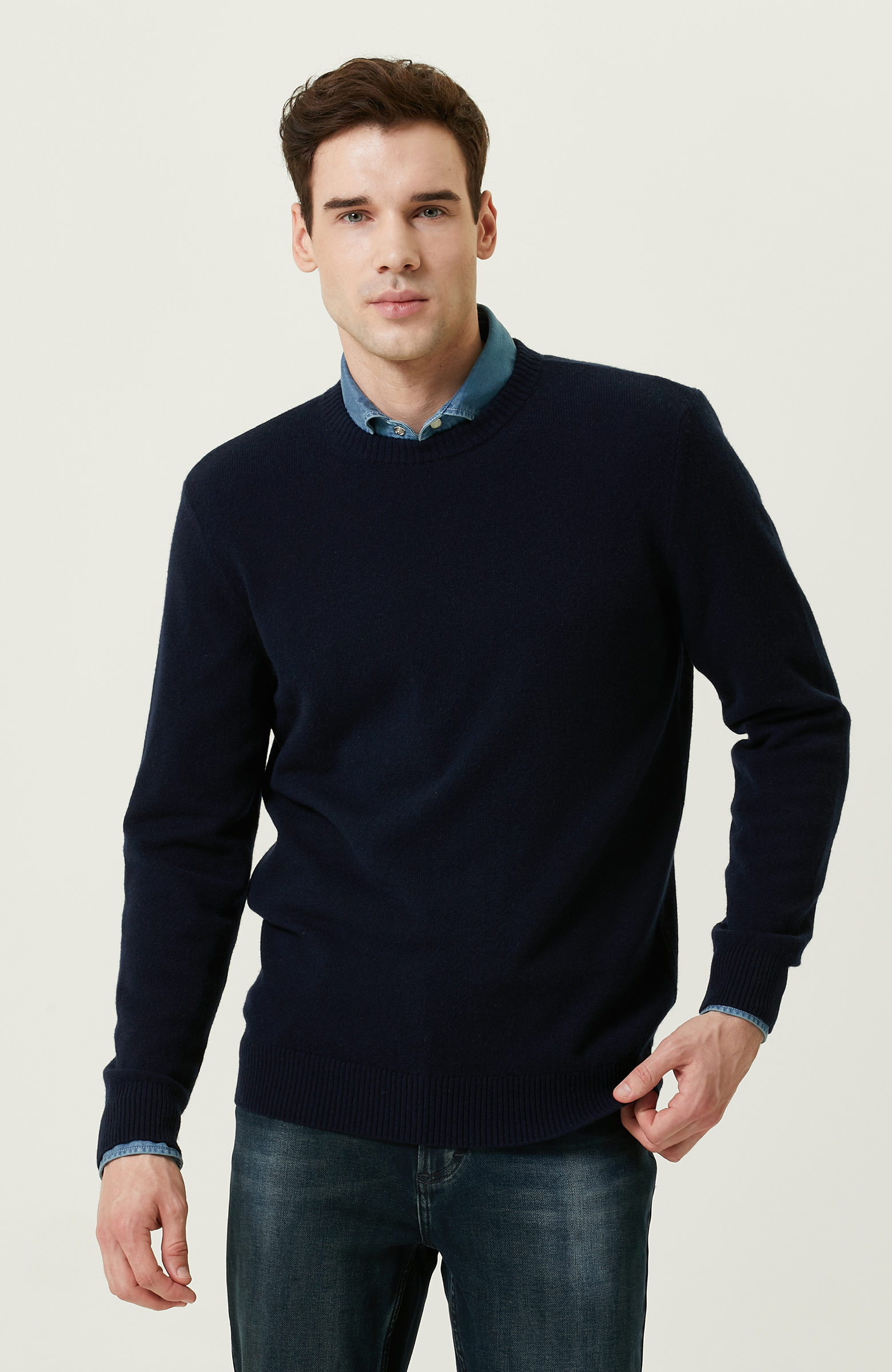 Limited Lacivert Kaşmir Triko Kazak Limited Lacivert Kaşmir Triko Kazak