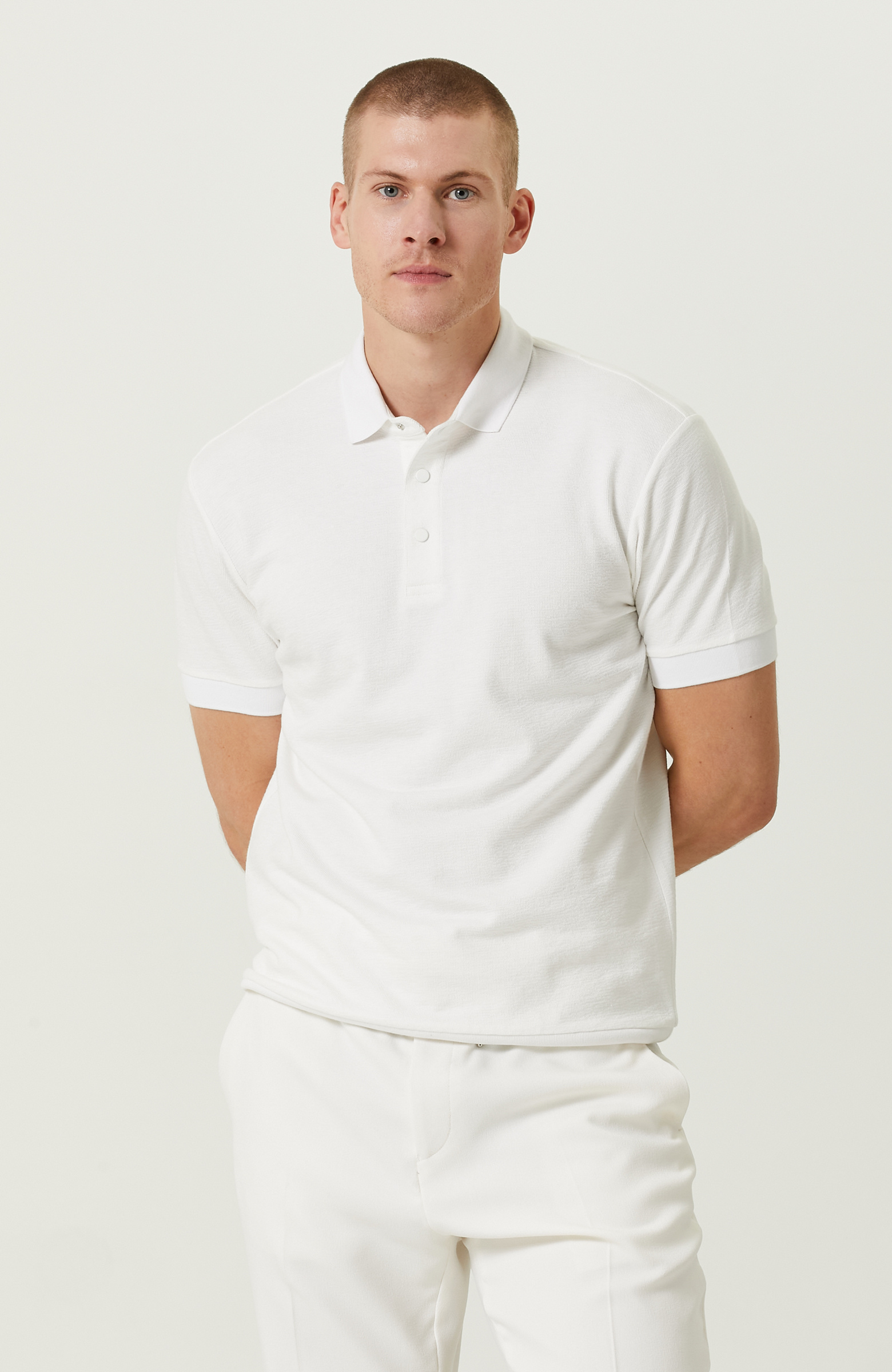 Ekru Çıtçıtlı Polo Yaka Tshirt