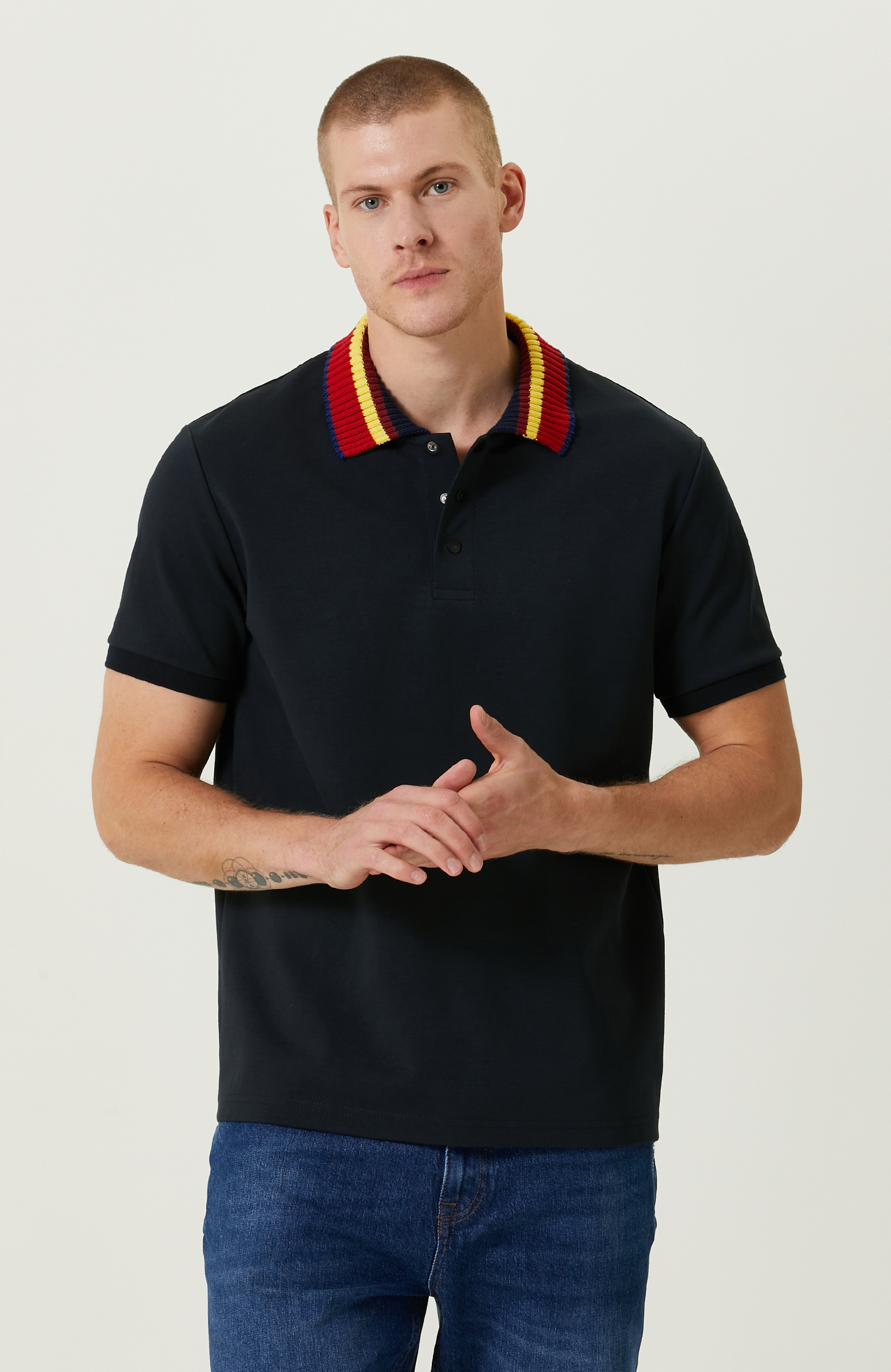 Lacivert Kısa Kollu Polo Yaka Tshirt