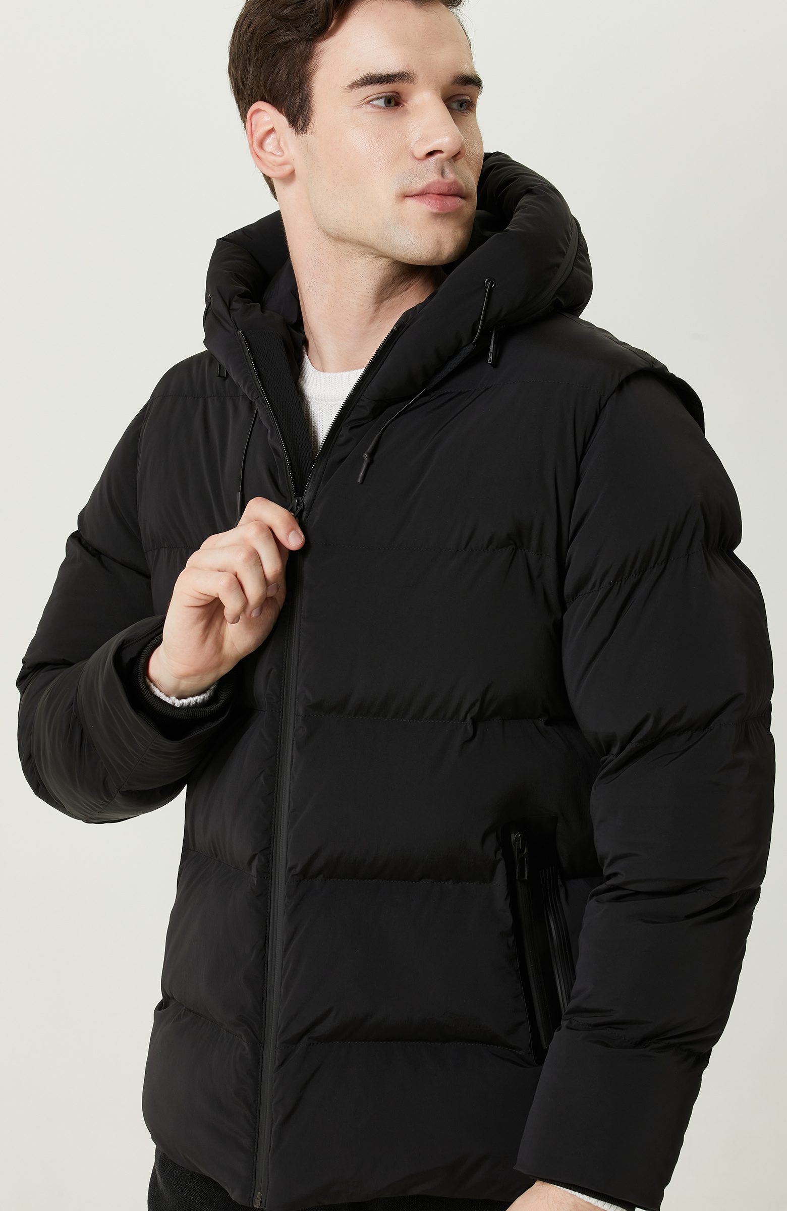 N-Tech Kapüşon Yaka Siyah Mont