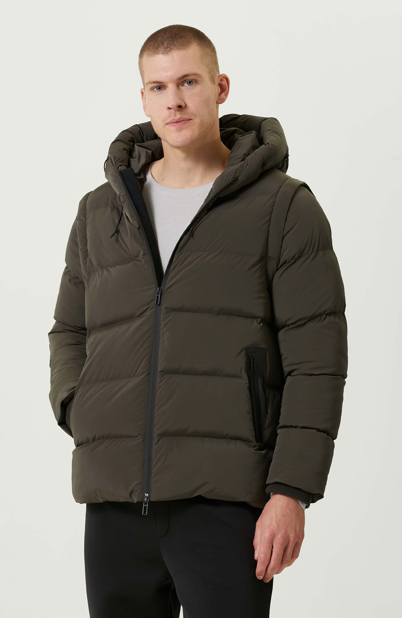 N-Tech Kapüşon Yaka Haki Mont