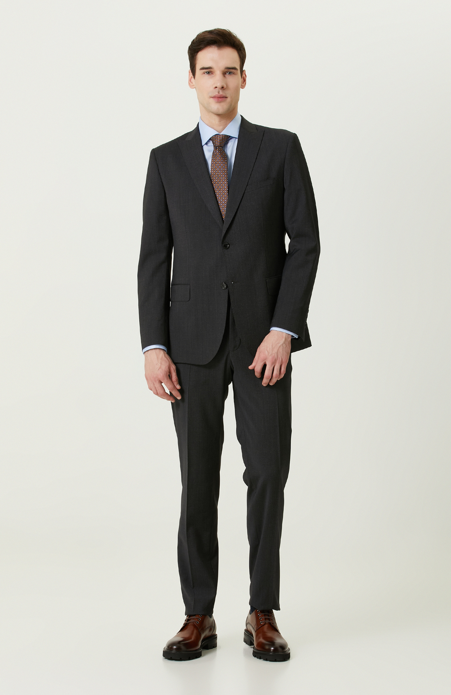 Piklapel Yaka Antrasit Takım Elbise