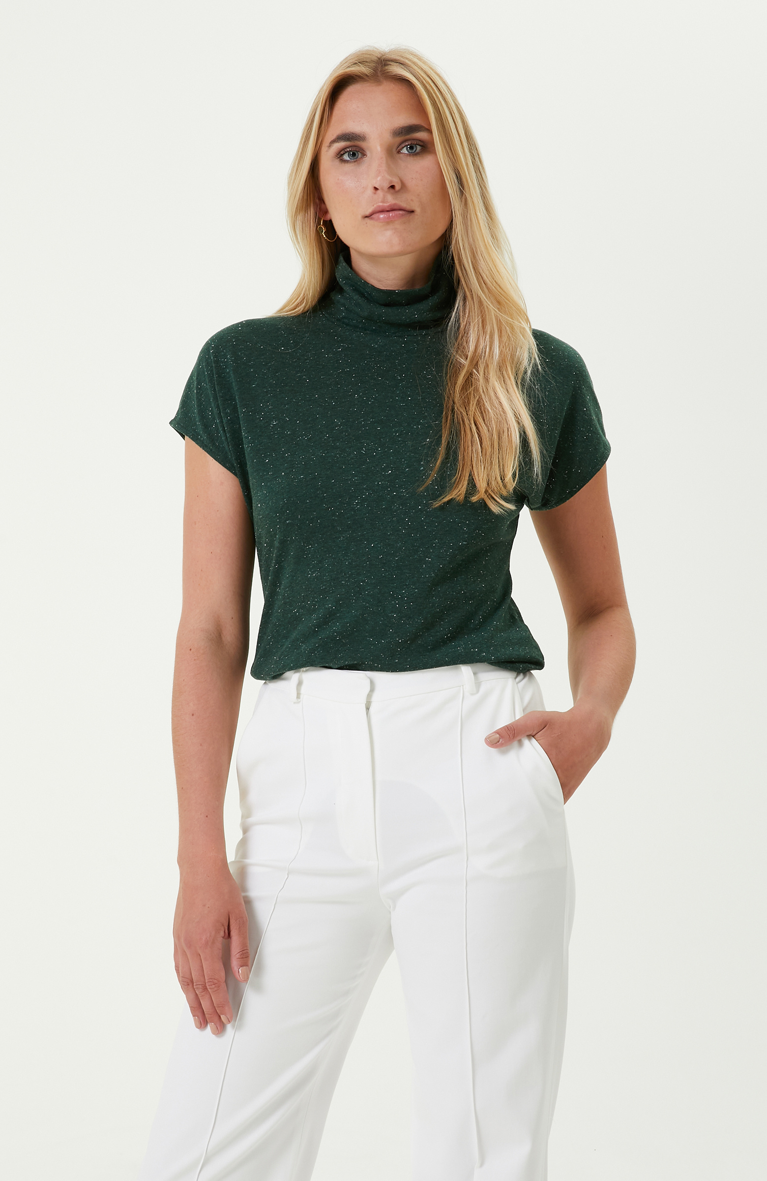 Yeşil Balıkçı Yaka Tshirt