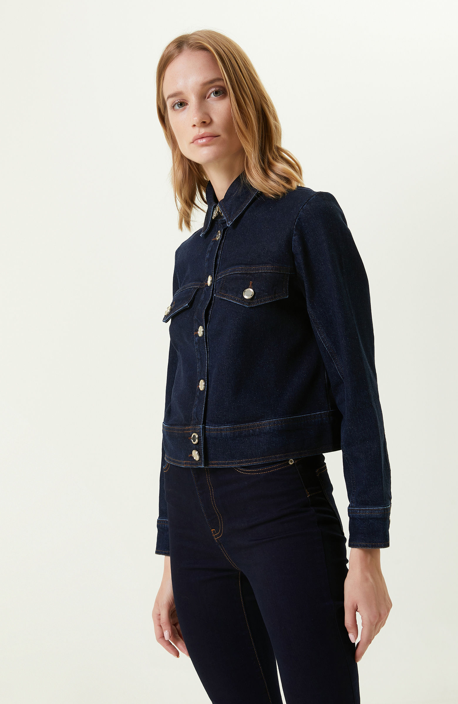 Indigo Mavi Kısa Denim Mont Indigo Mavi Kısa Denim Mont