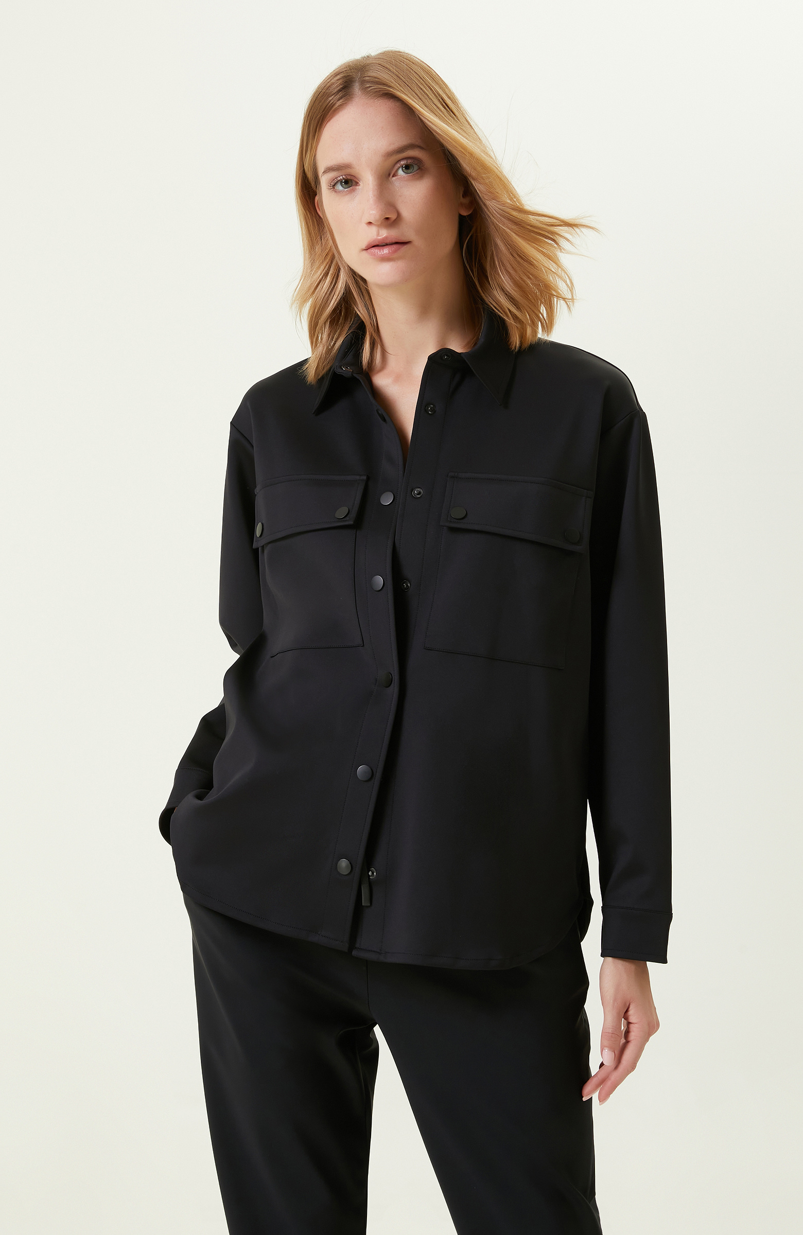 N-Tech Siyah Kadın Dış Gömlek