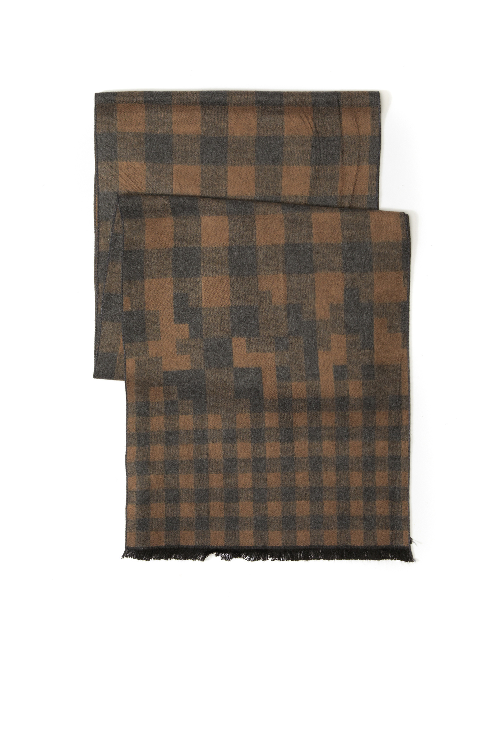 Kahverengi Karışık Desenli Erkek Atkı