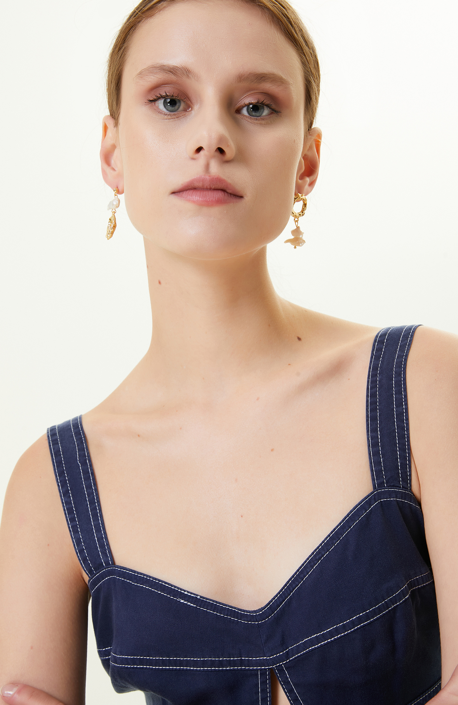 Gold Kadın İnci Küpe