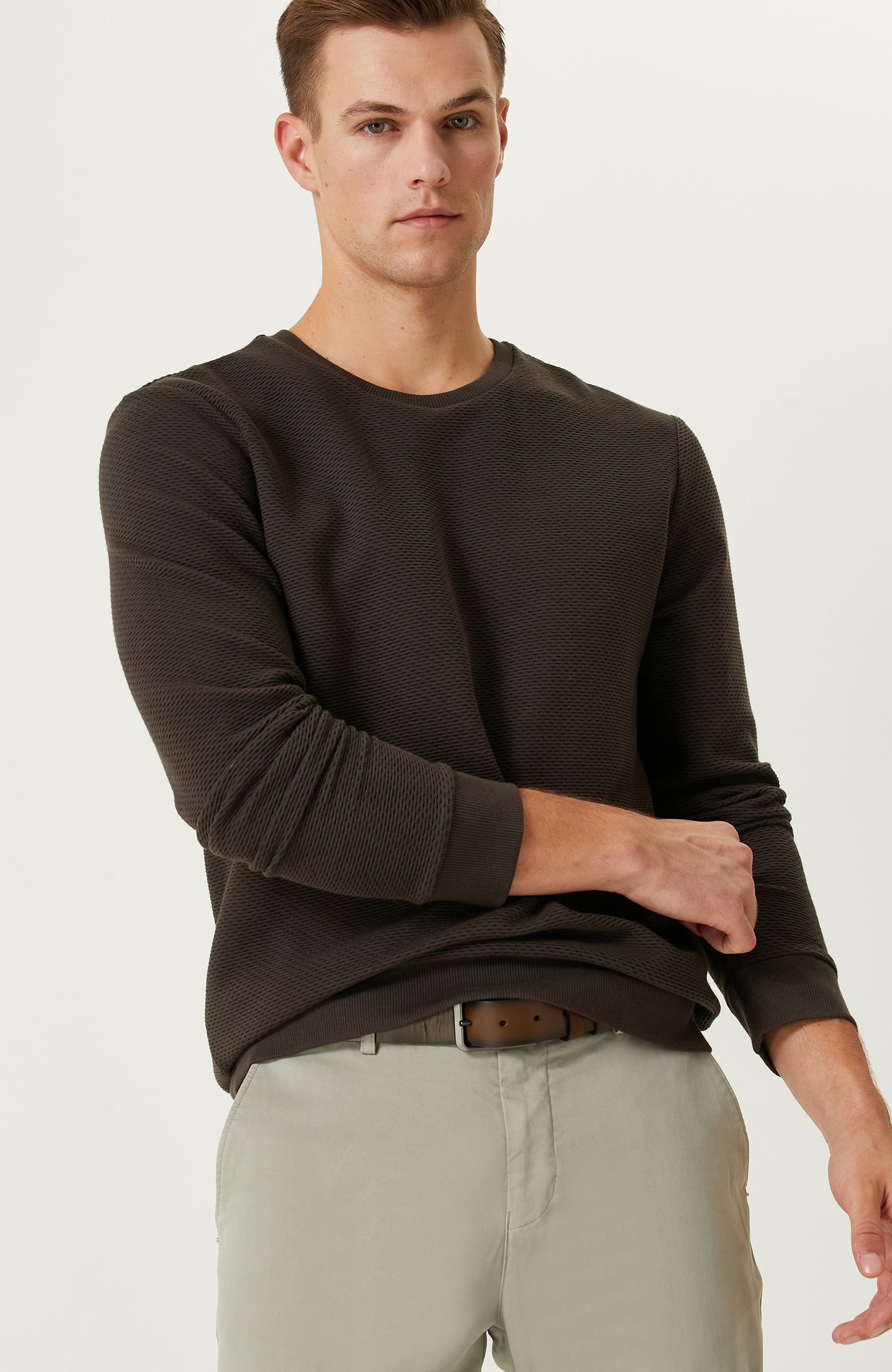 Haki Jakarlı Sweatshirt