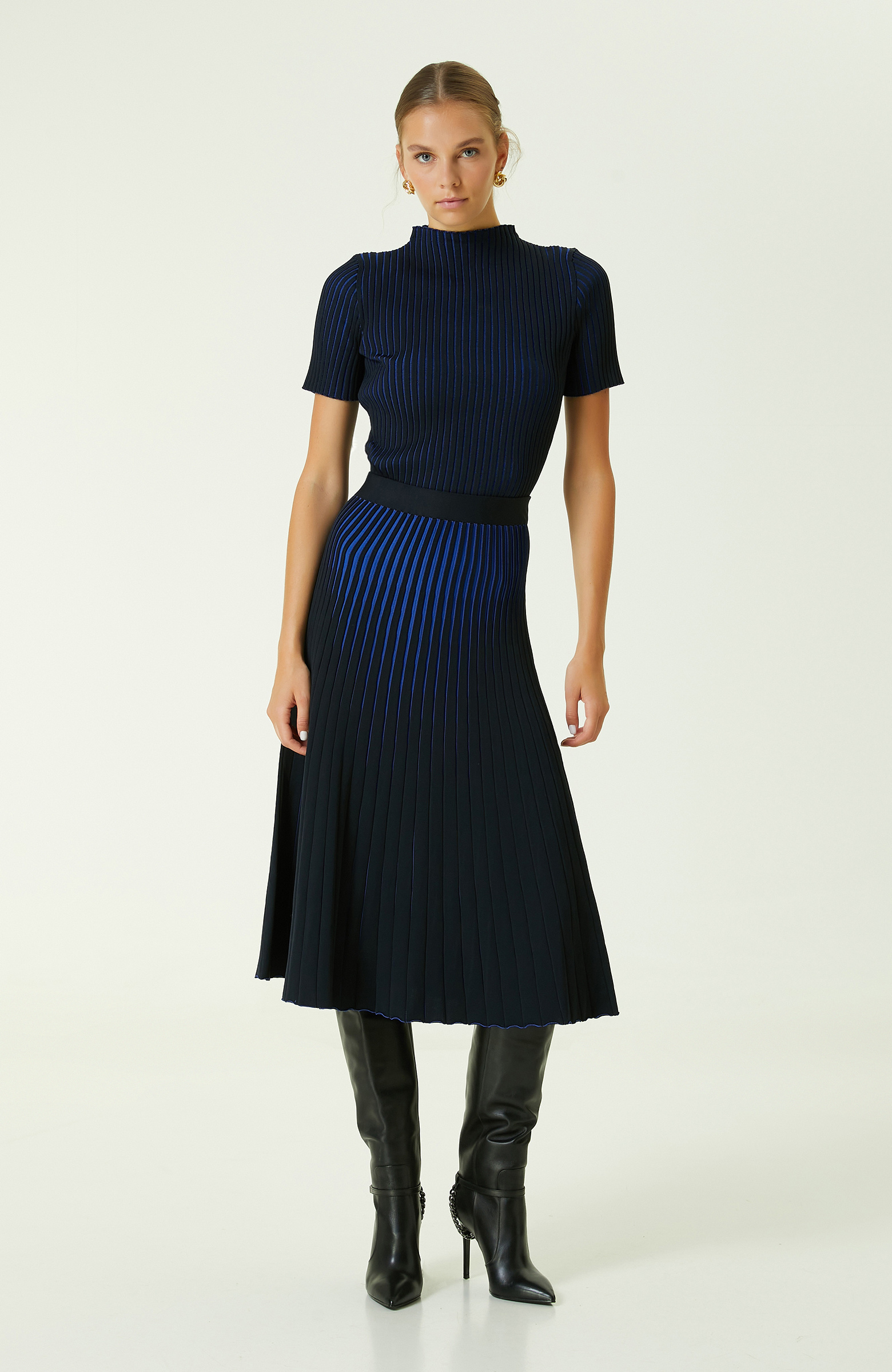 Saks Piliseli Triko Etek