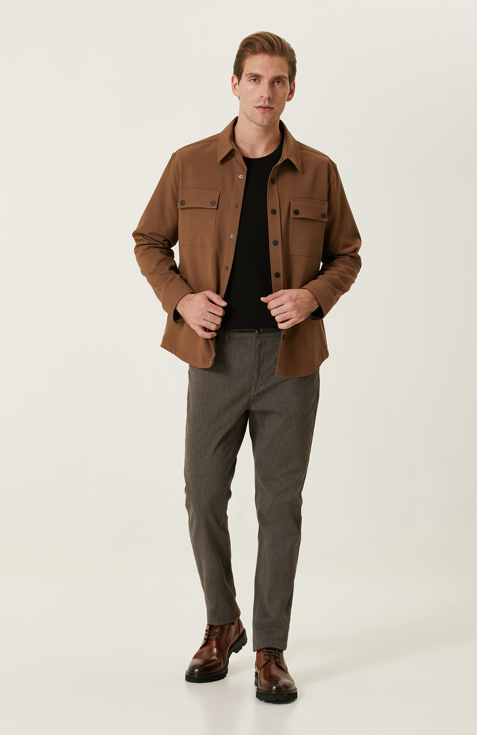 Vizon Diyagonal Casual Pantolon