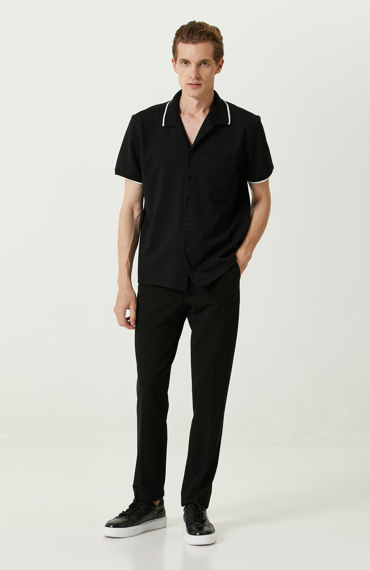 Siyah Dokuma Pantolon