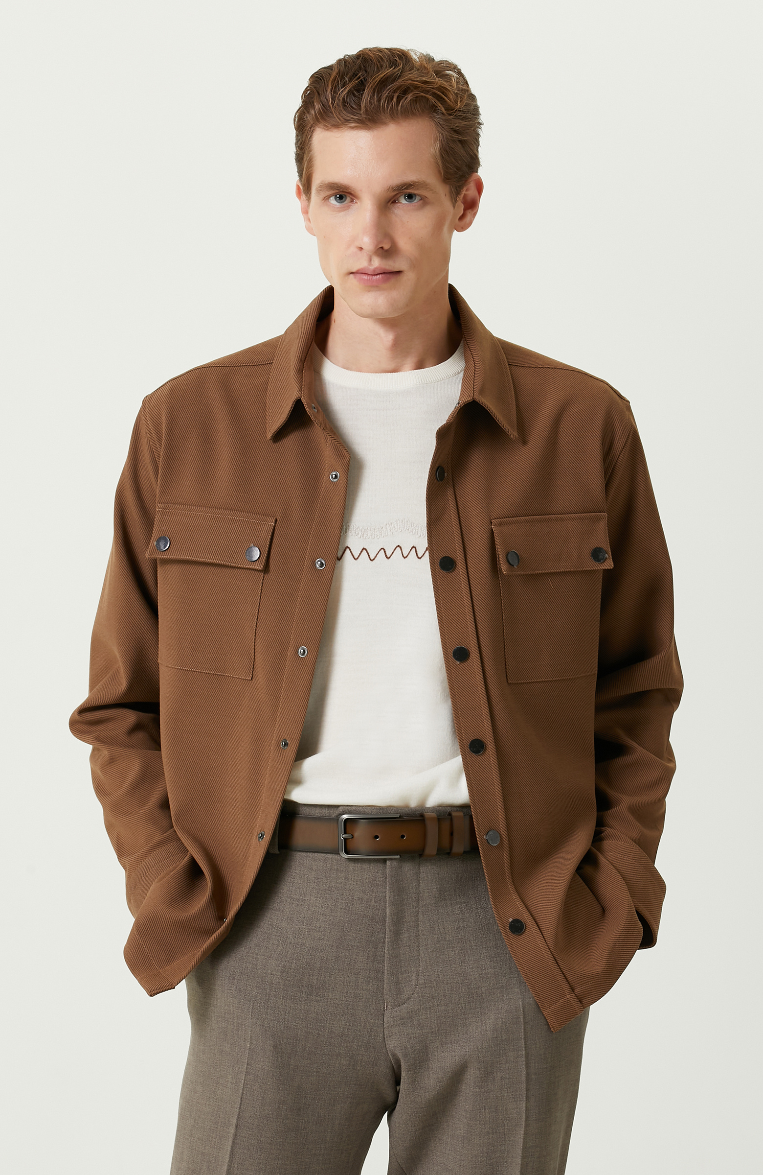 Camel Çıtçıtlı Dış Gömlek