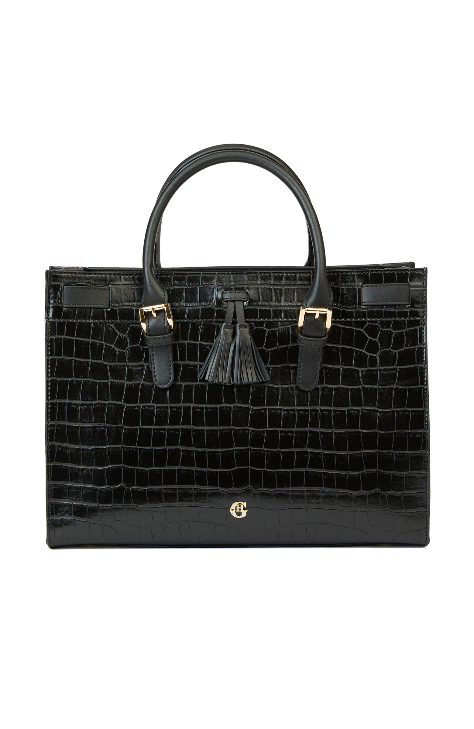 Siyah Krokodil Dokulu Kadın Çanta