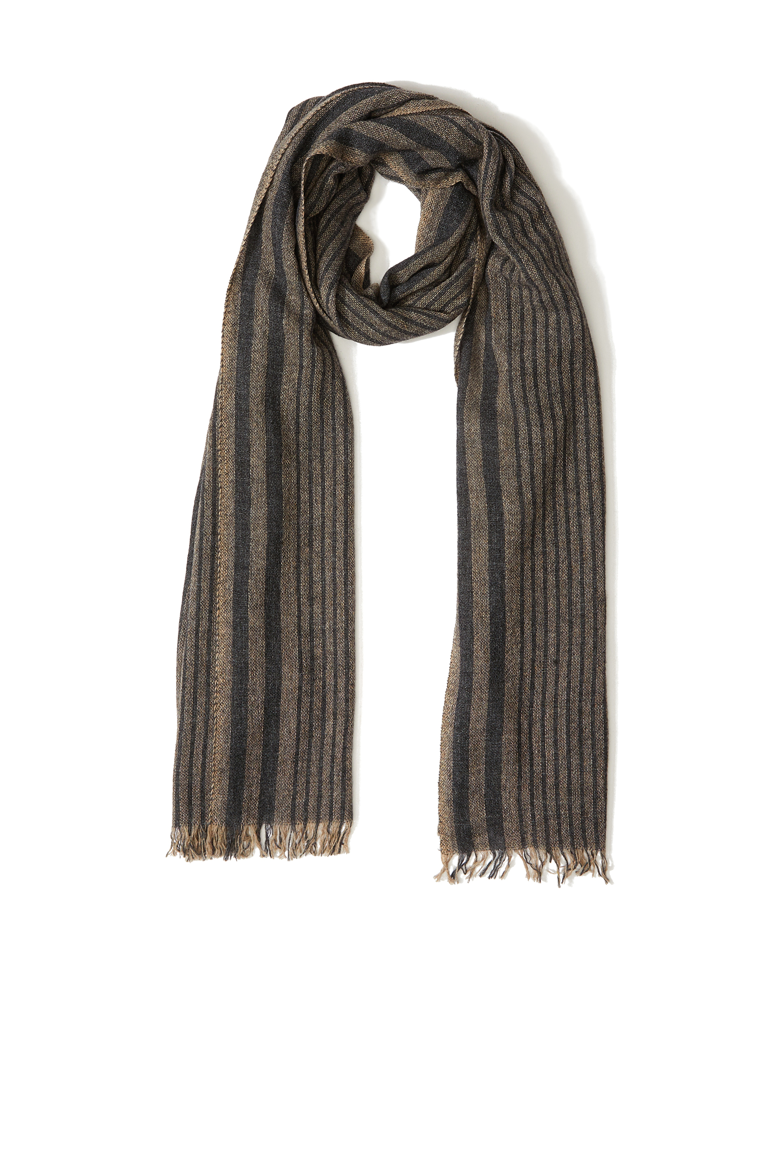 Vizon Çizgili Erkek Yün Atkı Vizon Çizgili Erkek Yün Atkı