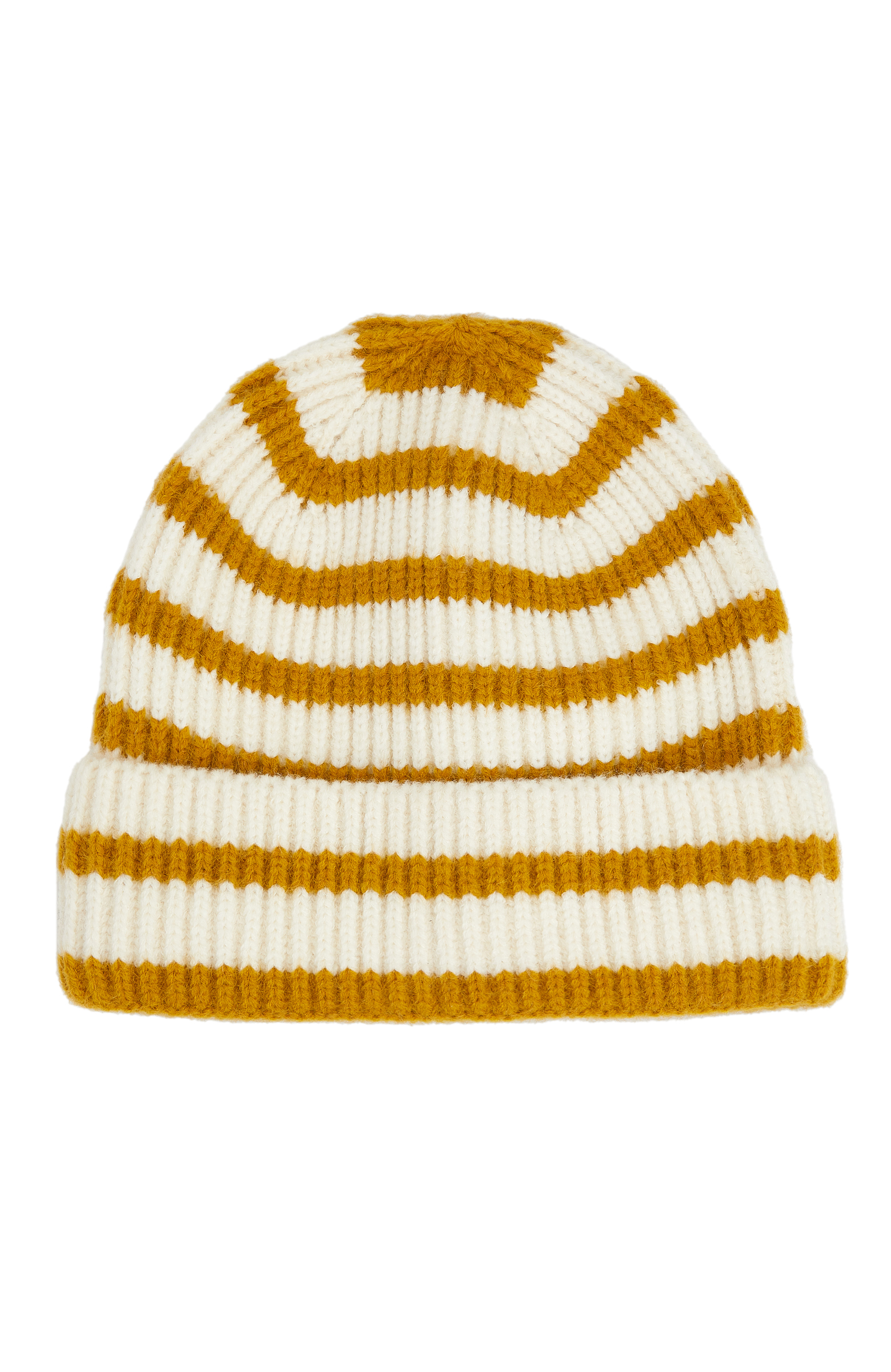 Sarı Krem Çizgili Kadın Bere