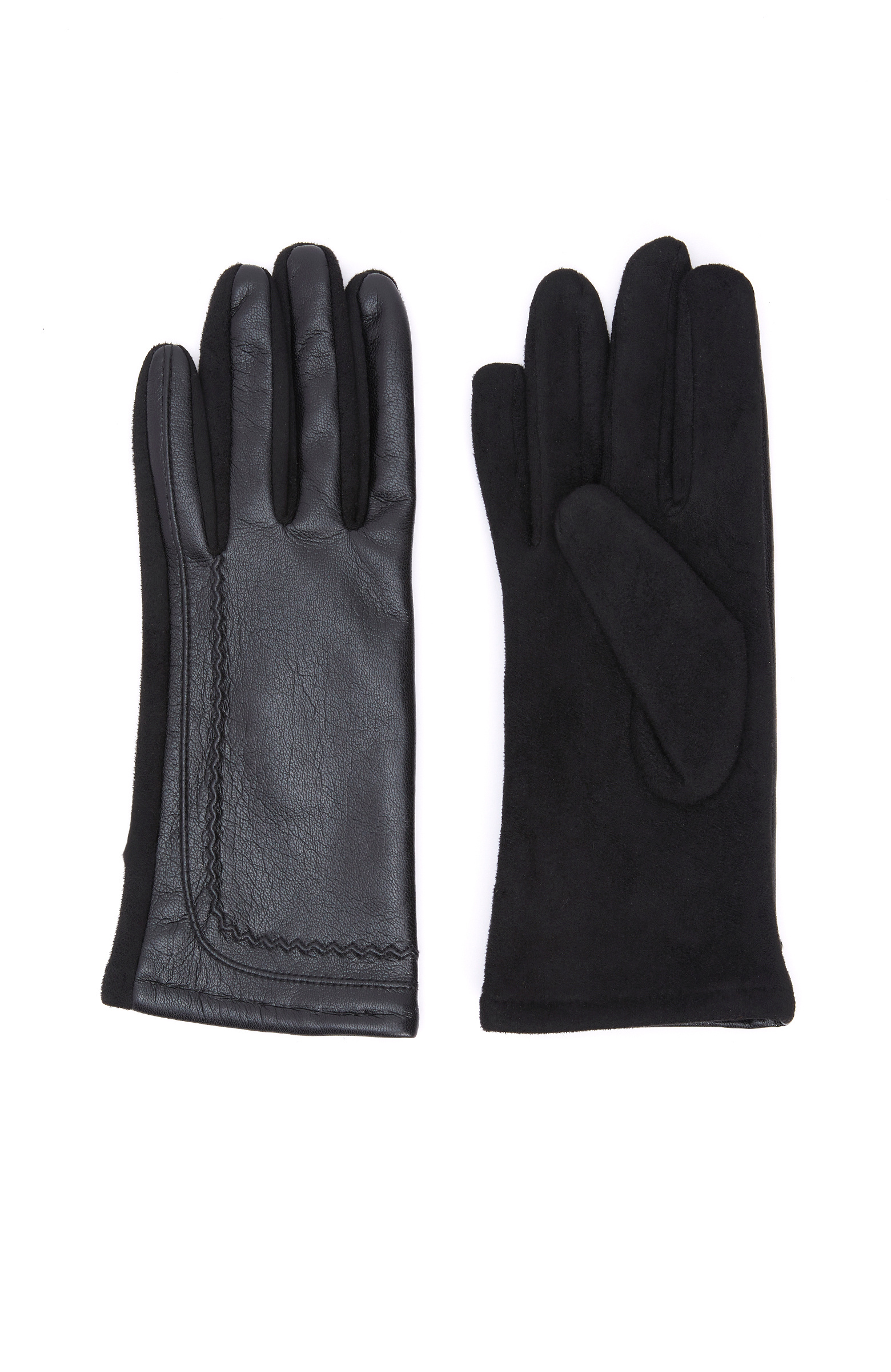 Siyah Kadın Deri Eldiven