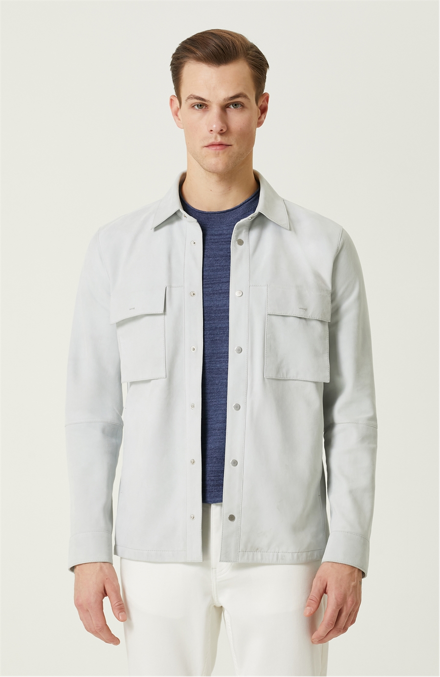 Network - Ice Blue Leather Jacket - 1090364-119